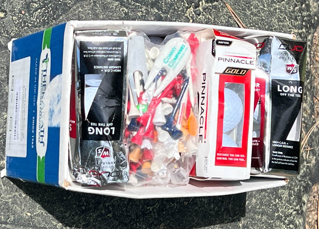 Box Of Golf Balls And Tees #55611 | Auctionninja.com