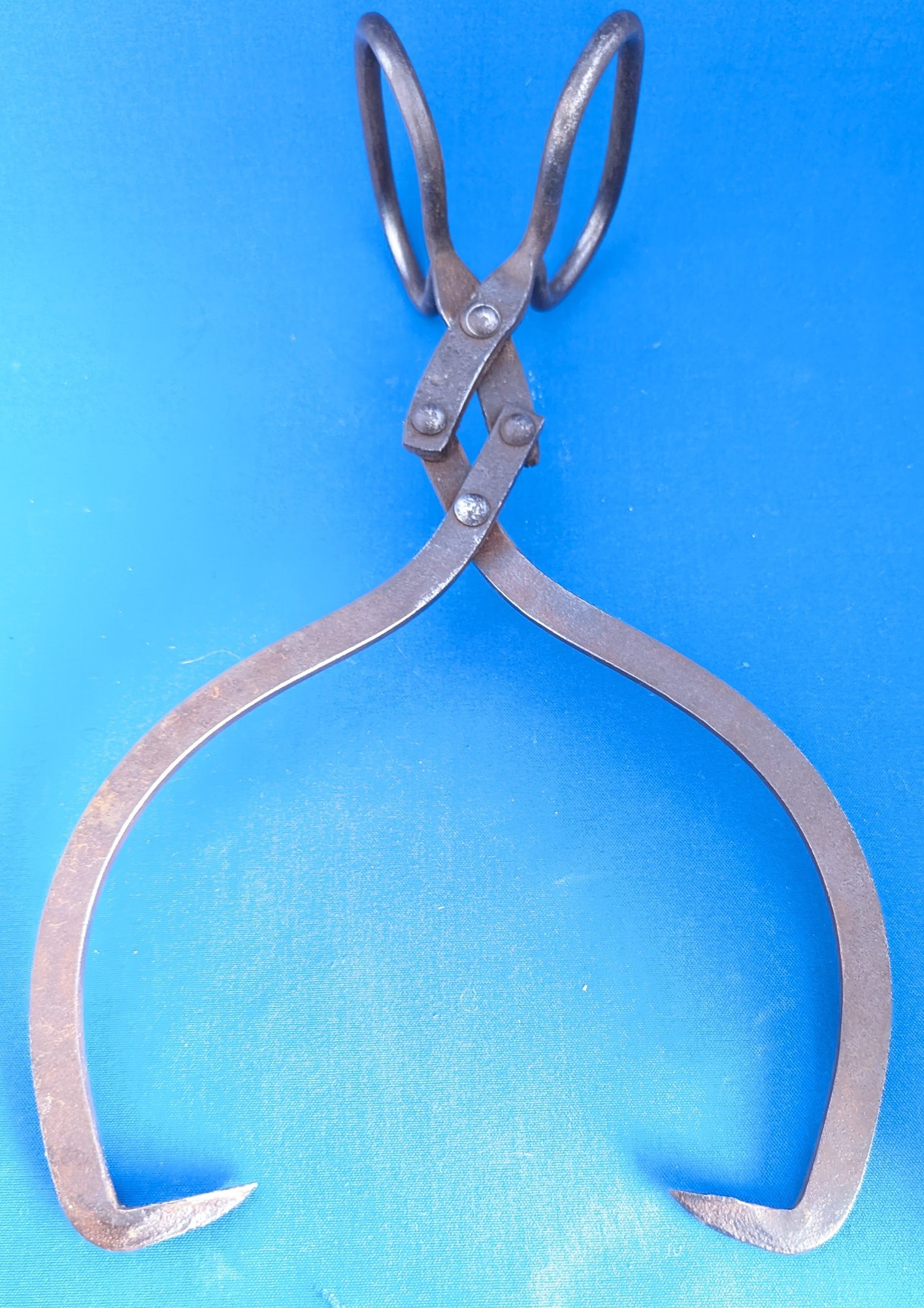 Antique Heavy Forged Iron Ice Block Or Hay Tongs #2197 | Auctionninja.com