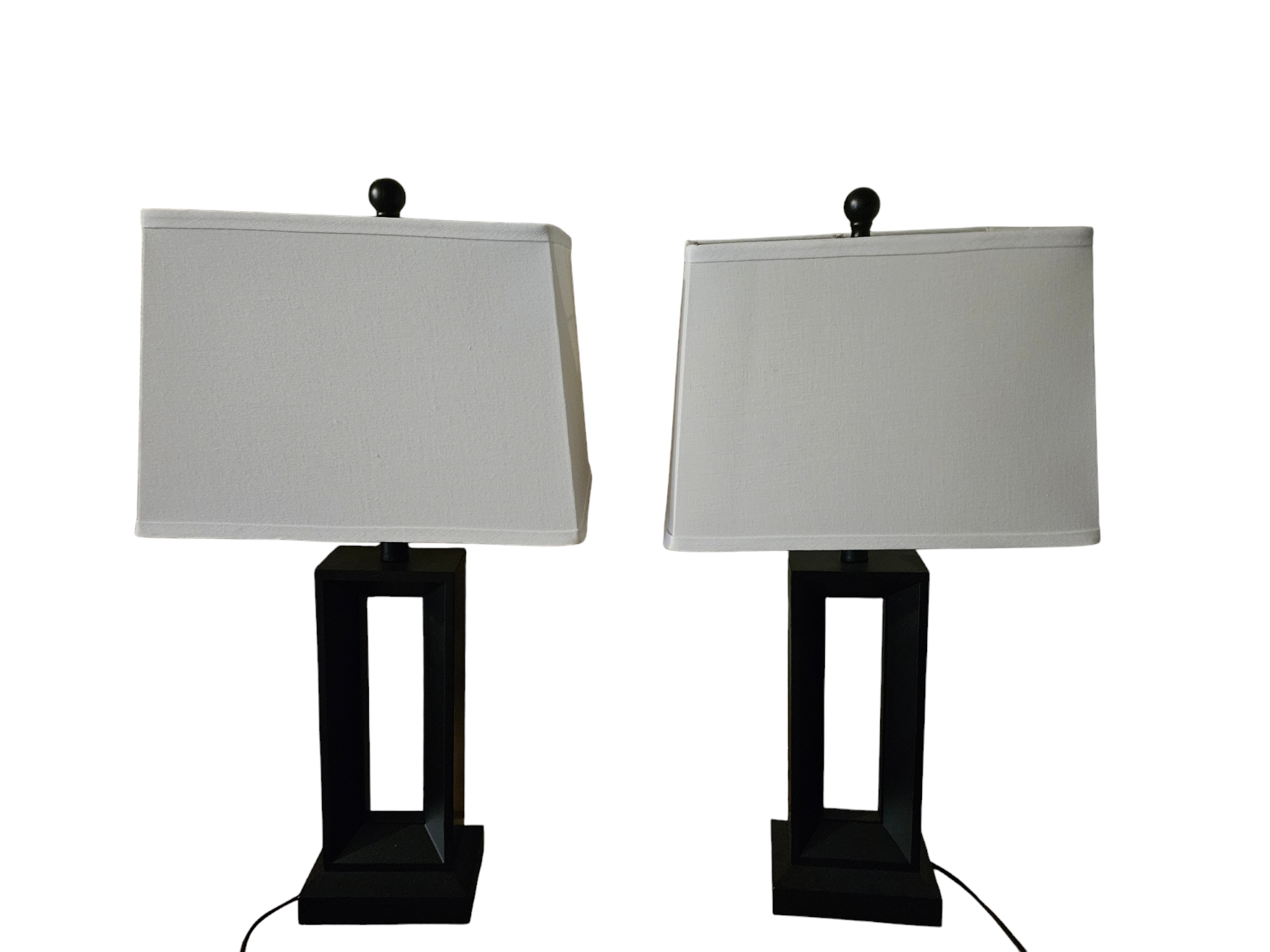 Matching Rectangular Black Table Lamps #2274 | Auctionninja.com