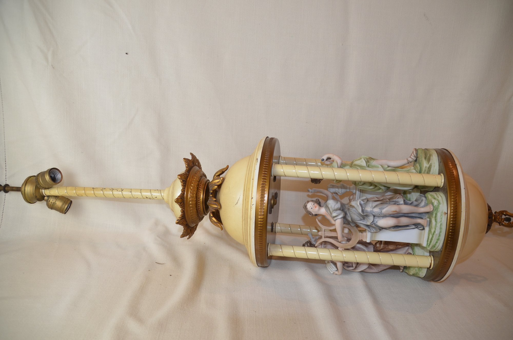 417) Vintage Four Muses Hanging Light Fixture Neoclassical Roman Greek ...