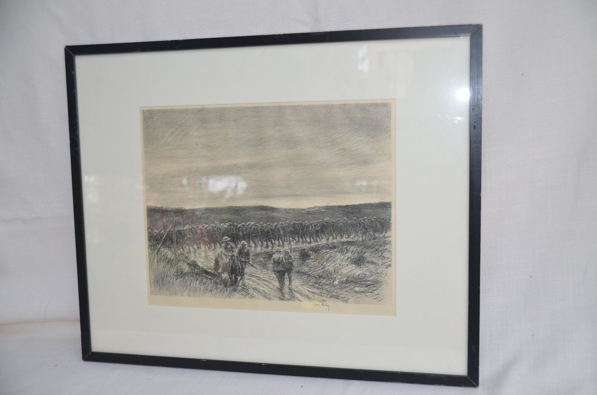 72J) Early WWI Etching By Kerr Eby An Artillery Train Pencil Signed ...