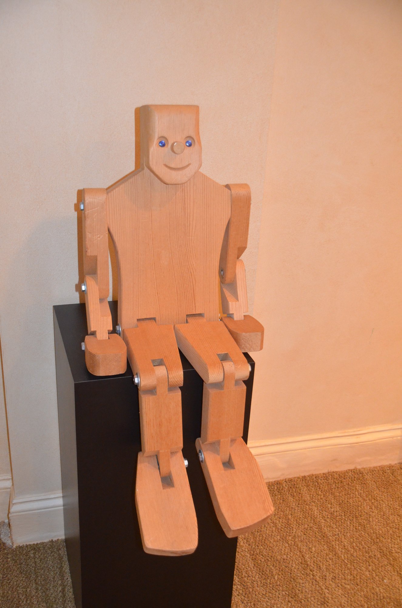 312) Handmade Wooden Silent Butler Moveable Arms And Legs Can Stand Or ...