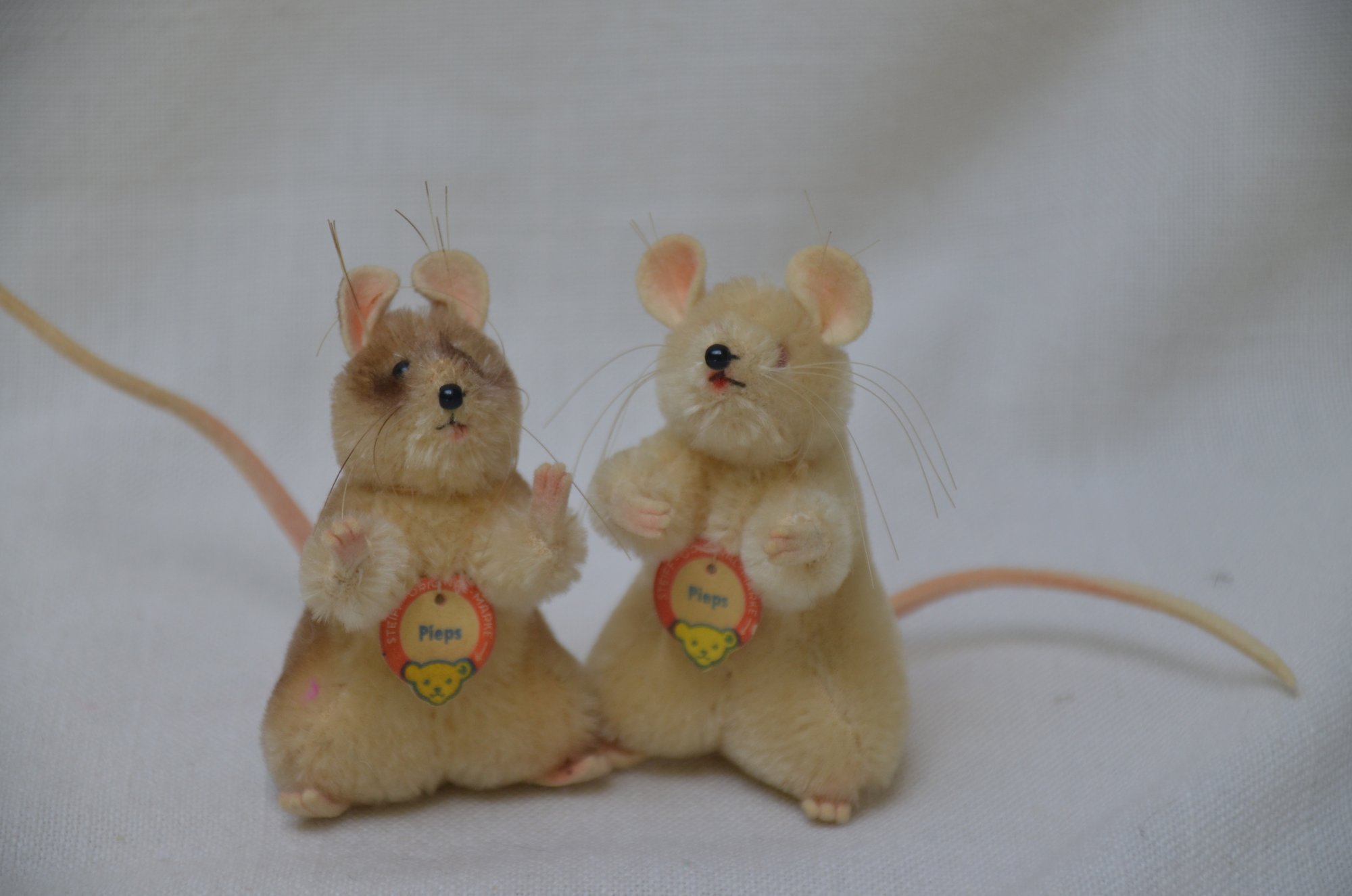 106) Vintage Steiff Mohair Mice PIEPS Stuffed Animal Plush 3"h With ...