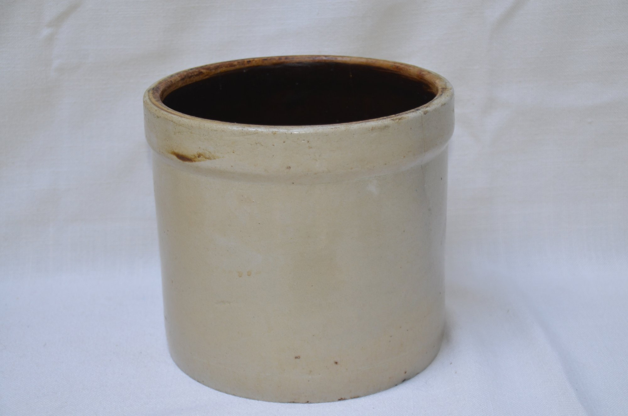 115) Vintage Stoneware Crock Pot No Lid 7.5"H ( Has A Crack) #32629 ...