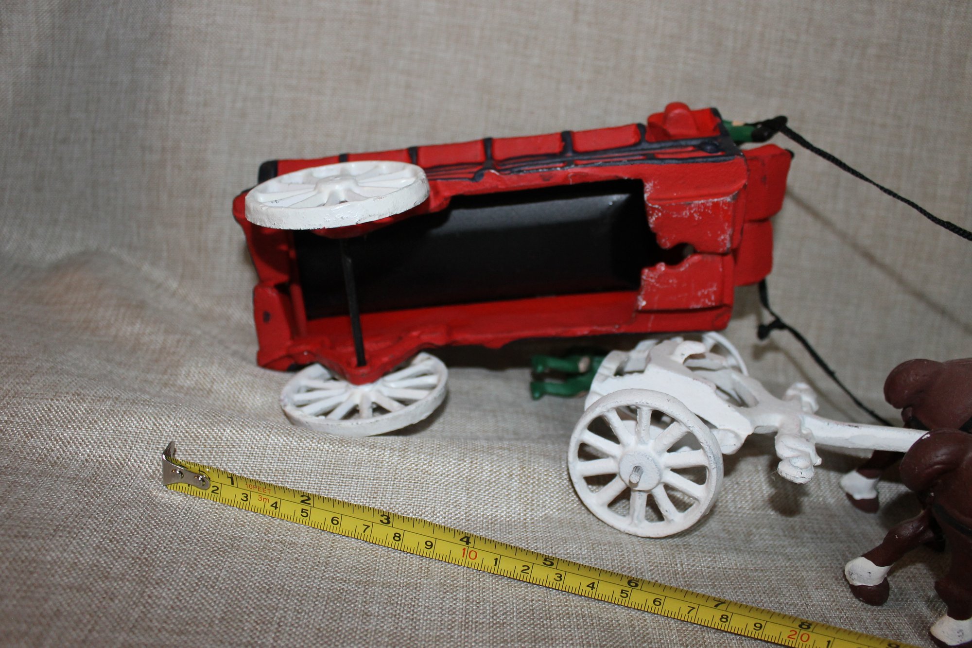 Vintage Cast Iron Budweiser Clydesdale Eight Horse Drawn Beer Wagon Toy ...