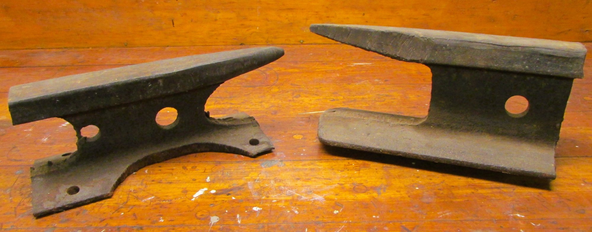 Two "Make-Do" Anvils Cut From Railroad Rails #1816 | Auctionninja.com