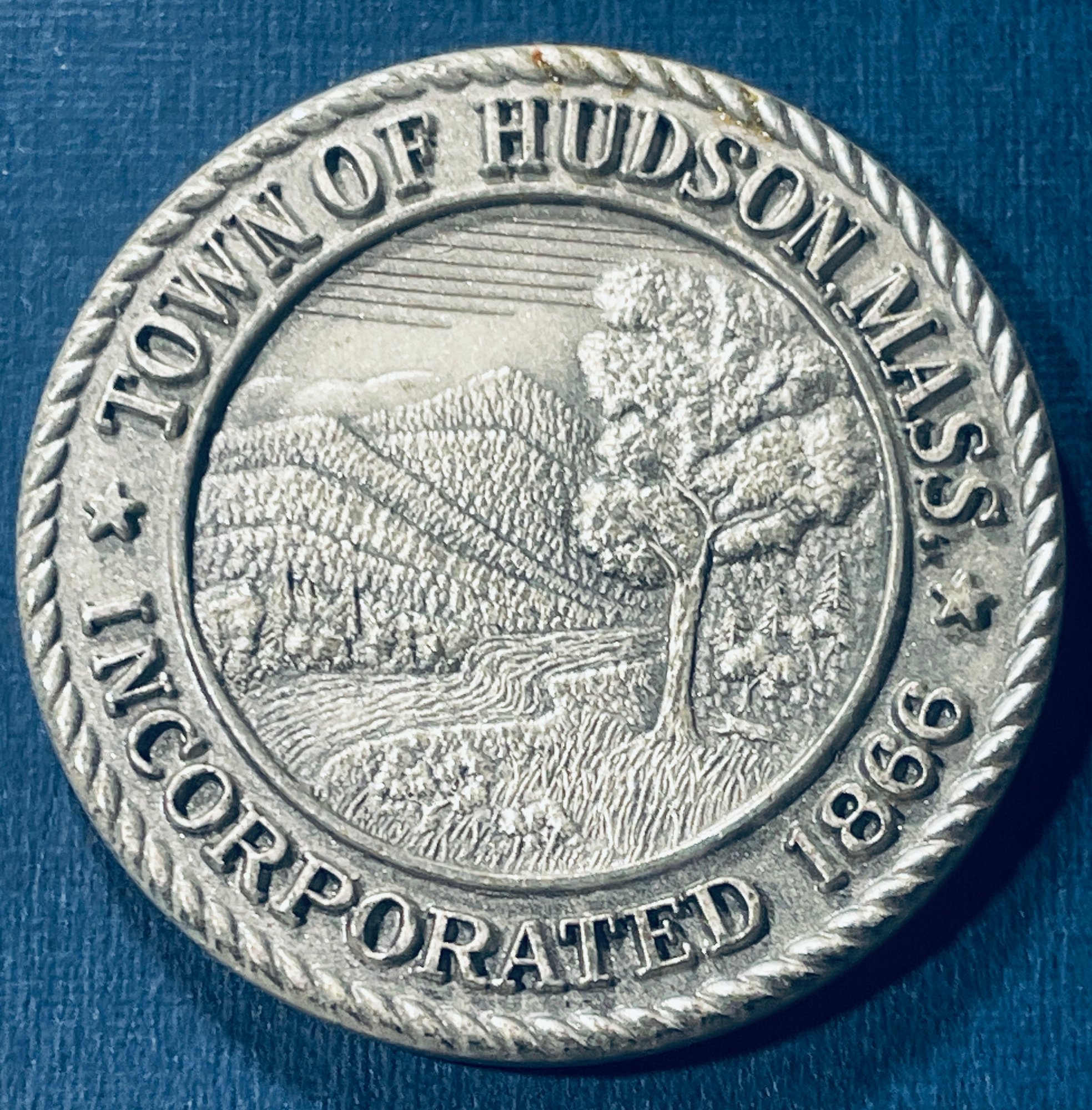 VINTAGE STERLING SILVER 1866-1966 TOWN OF HUDSON MA - HOME OF ORIGINAL ...
