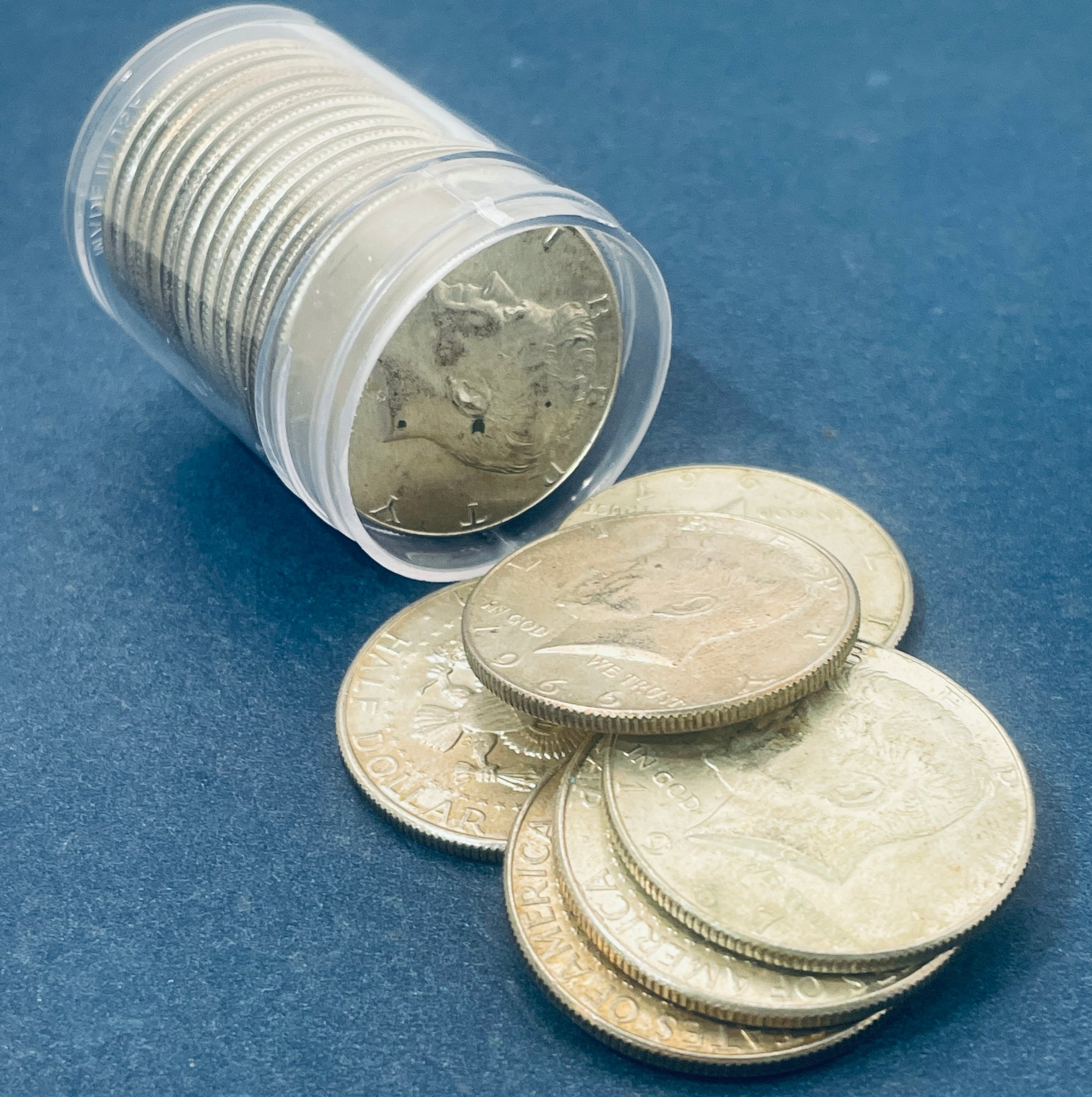 TUBE 0F (20) 40 PERCENT SILVER KENNEDY HALF DOLLAR COINS #9245 ...