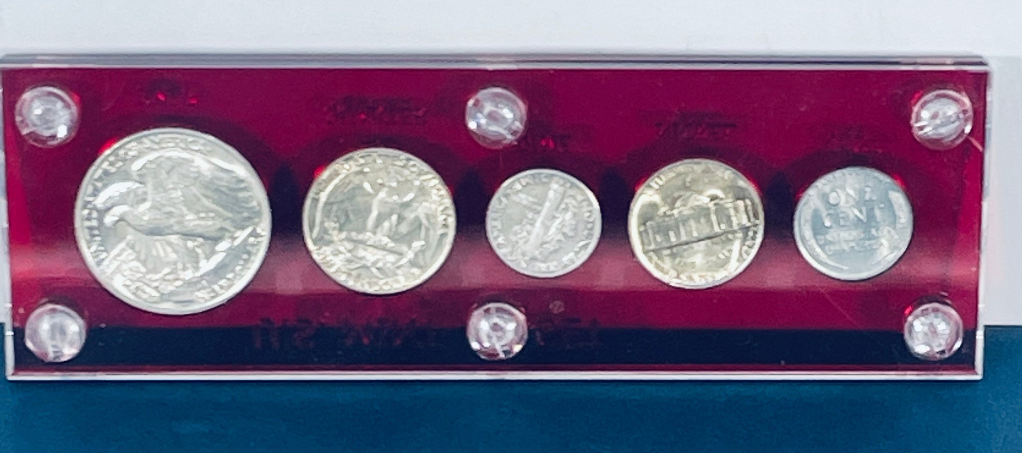 1943 UNITED STATES SILVER COIN SET - IN PLASTIC CAPITAL HOLDER #10759 ...