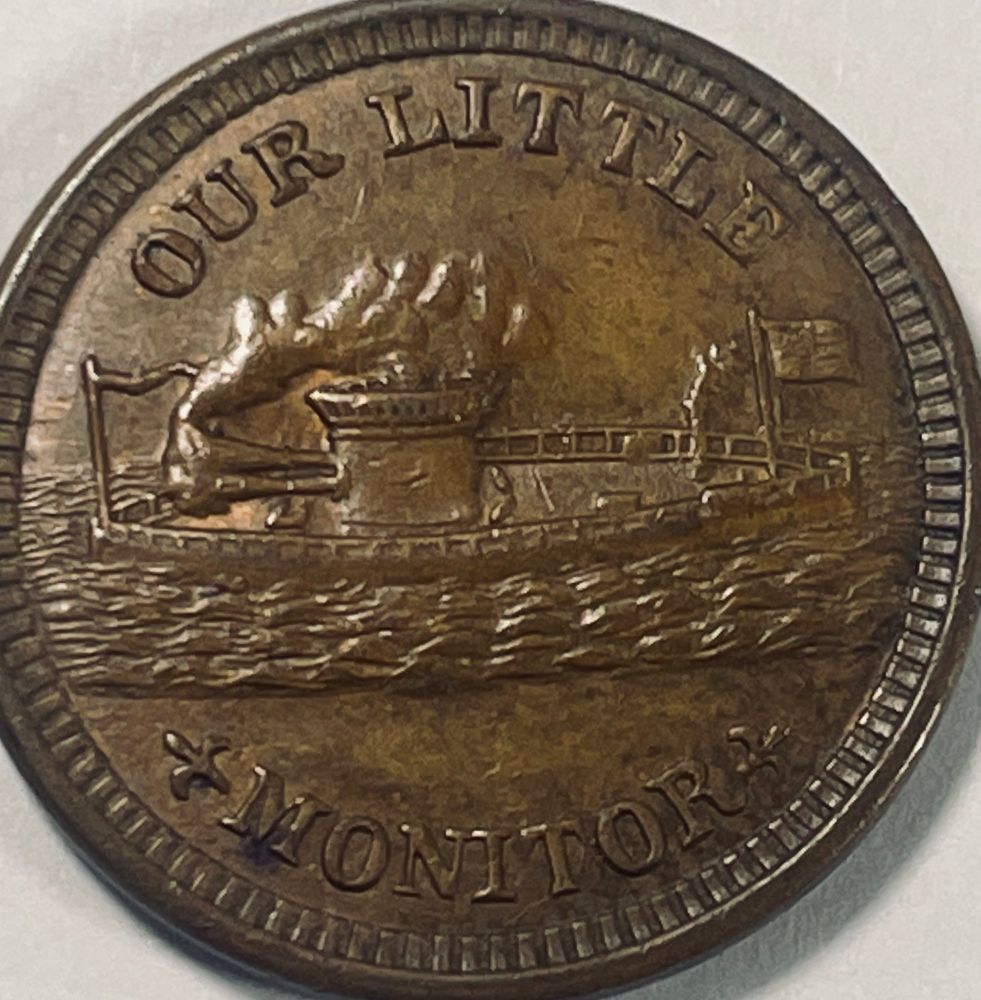 1863 CIVIL WAR TOKEN -OUR LITTLE MONITOR #10932 | Auctionninja.com