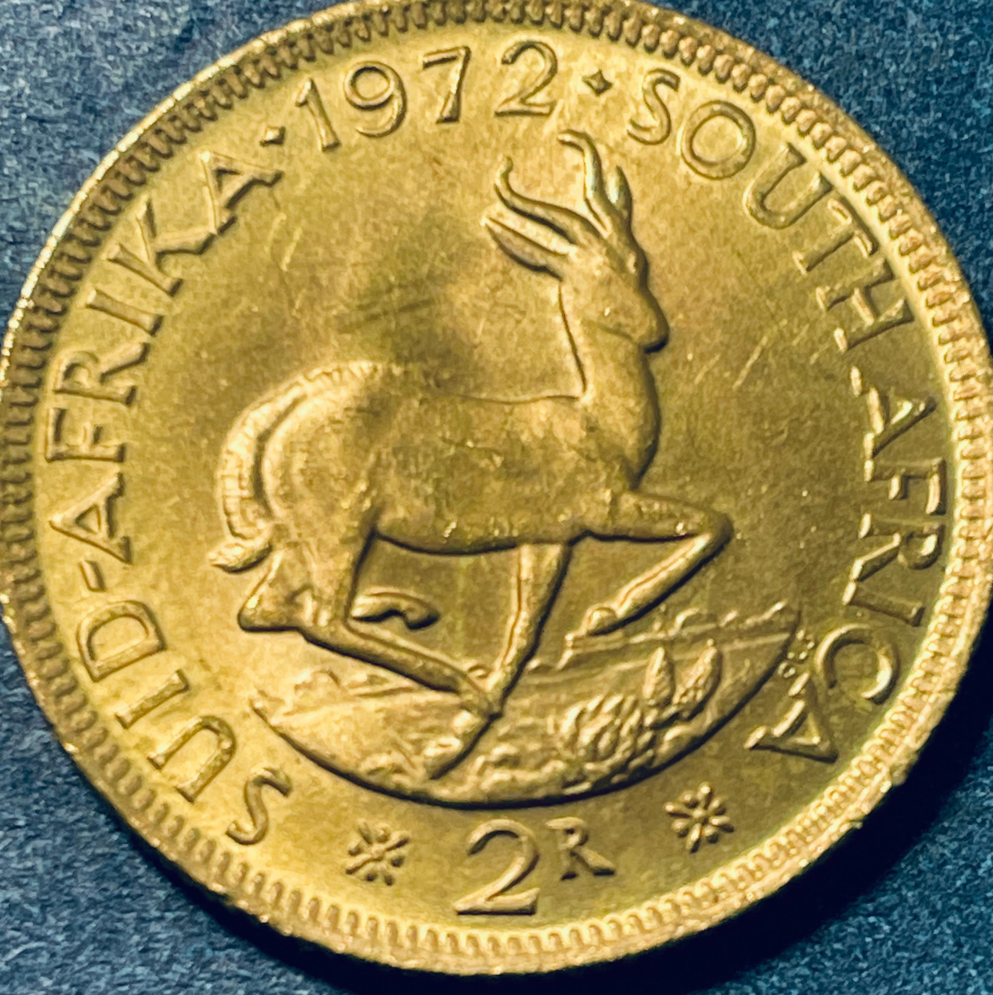 1972 SOUTH AFRICAN 2 RAND GOLD COIN - 7.99 GRAMS / 91.7 PERCENT GOLD ...