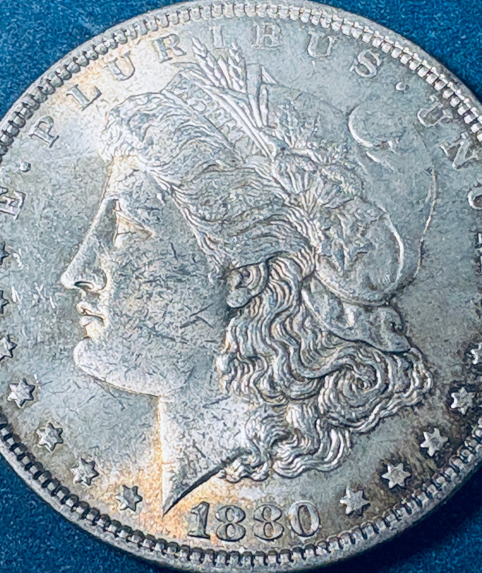 1880 MORGAN SILVER DOLLAR COIN - BU / BRILLIANT UNCIRCULATED - PROOF ...