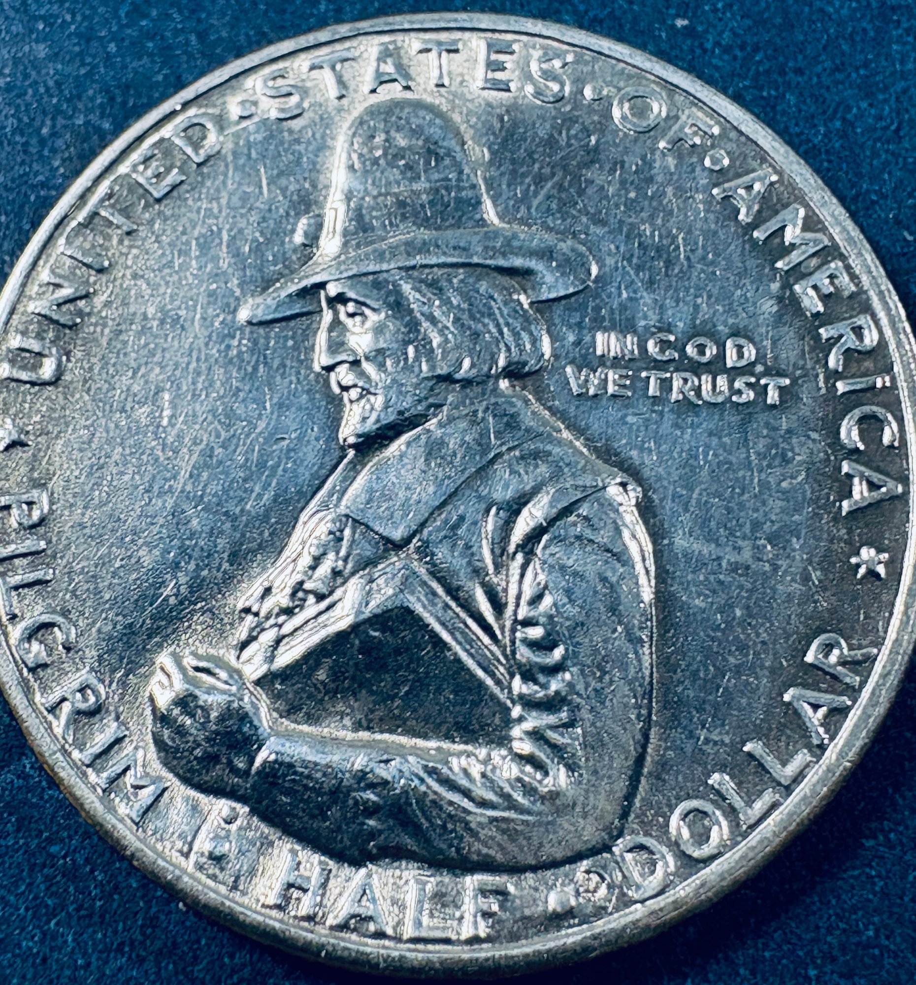 1920 PILGRIM TERCENTENARY SILVER HALF DOLLAR COIN - BU / BRILLIANT ...