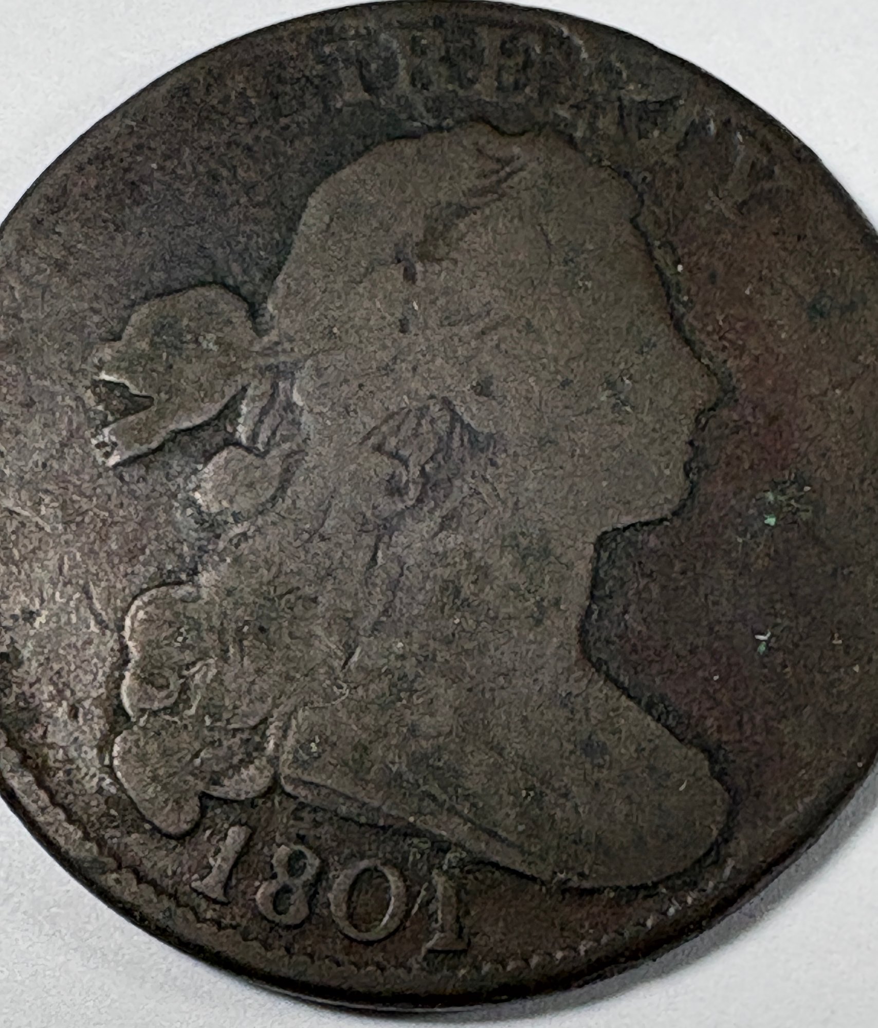 1801 DRAPED BUST LARGE CENT COIN #12114 | Auctionninja.com