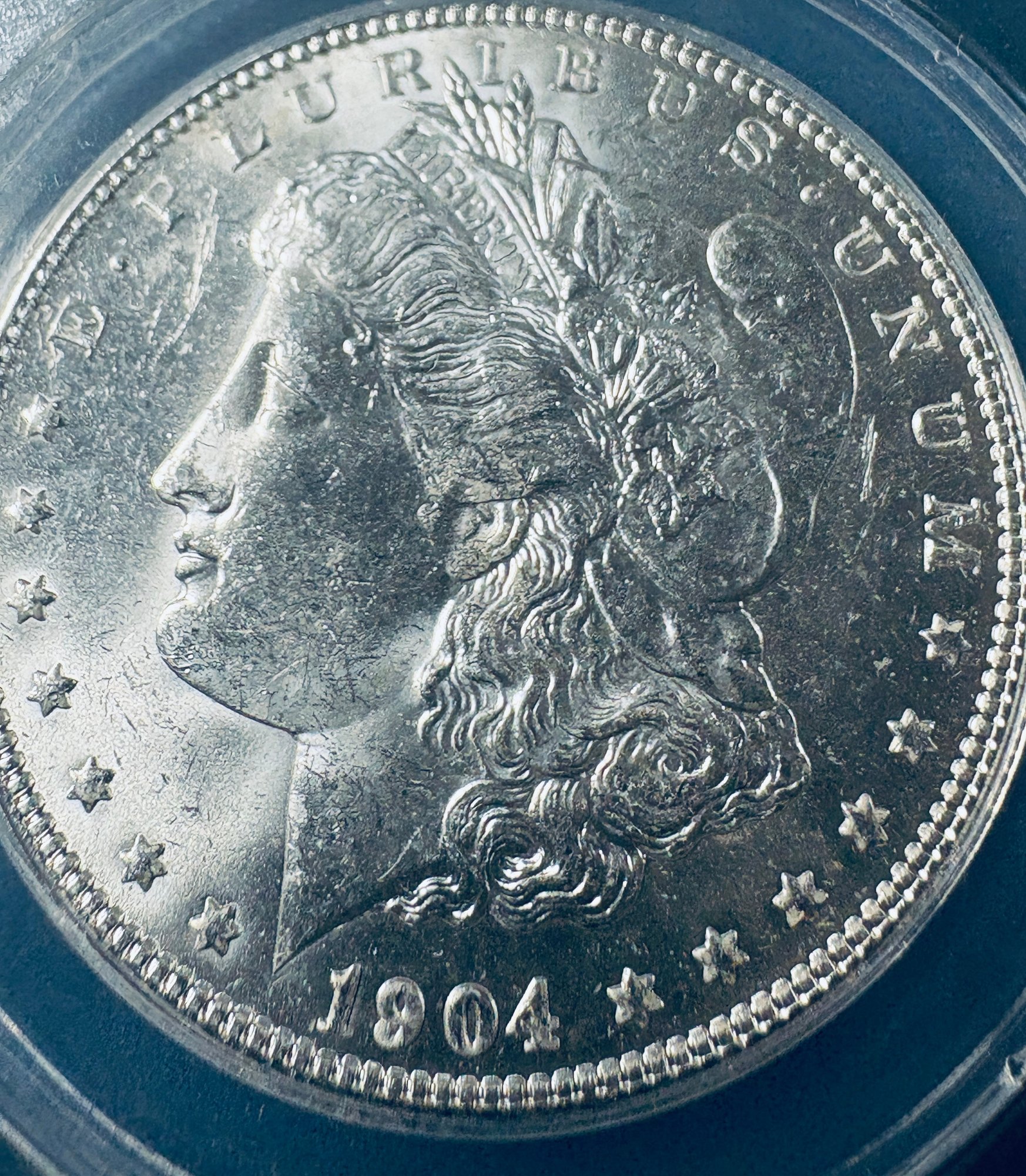 1904-O MORGAN SILVER DOLLAR COIN-BU/ BRILLIANT UNCIRCULATED-LEGENDS OF ...