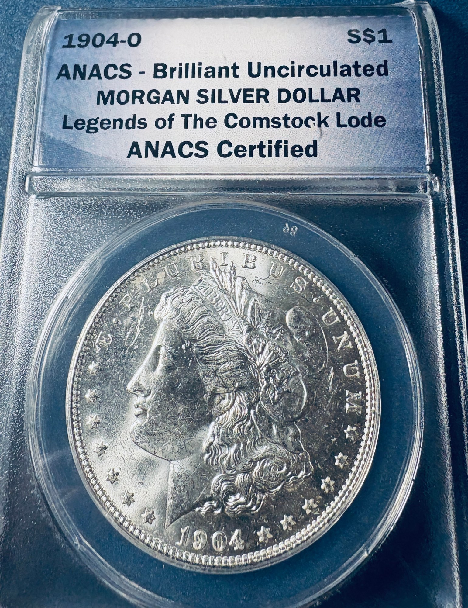 1904-O MORGAN SILVER DOLLAR COIN-BU/ BRILLIANT UNCIRCULATED-LEGENDS OF ...