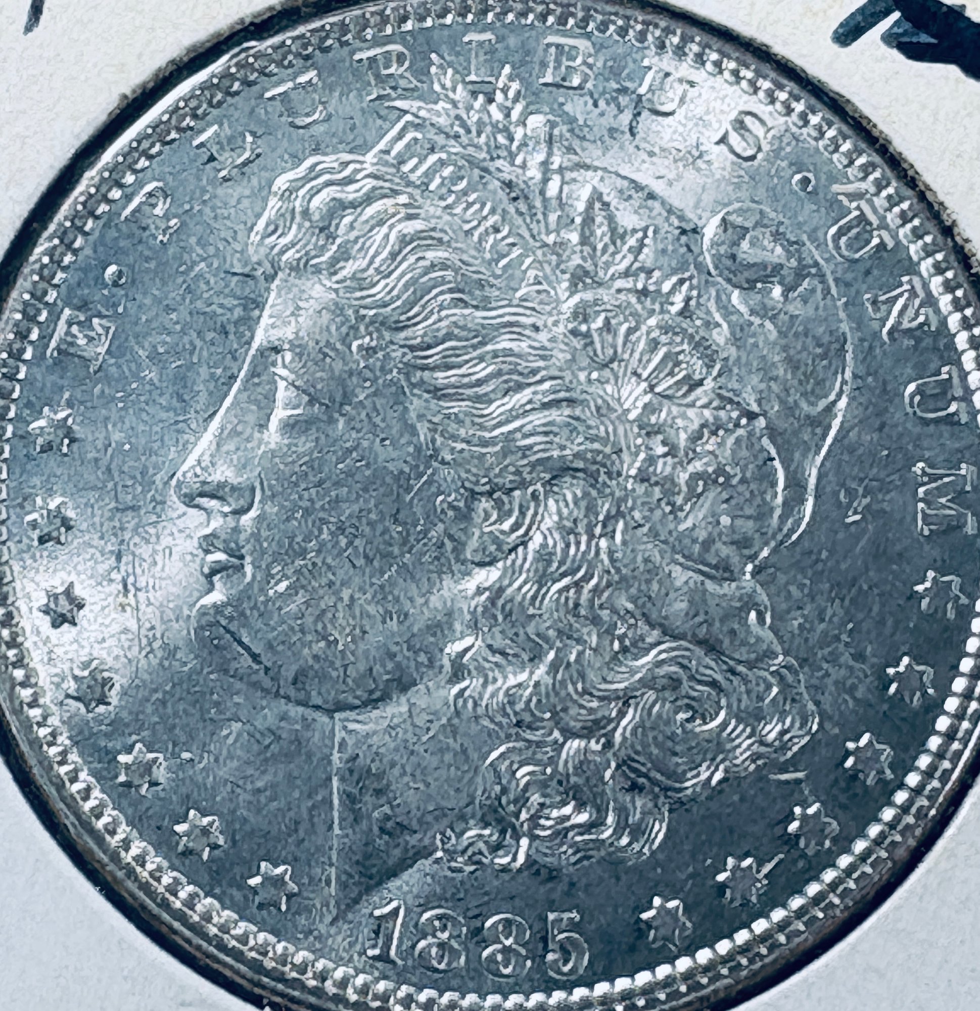 1885 MORGAN SILVER DOLLAR COIN - BU/ BRILLIANT UNCIRCULATED! IN FLIP ...