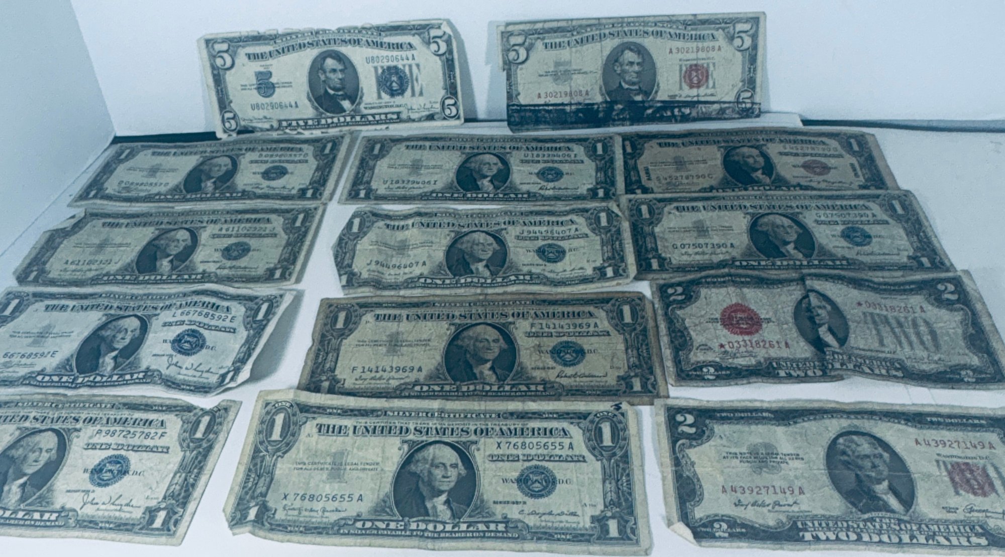 LOT (14) VINTAGE US NOTES - $24 FACE VALUE - LOW GRADE #13469 ...