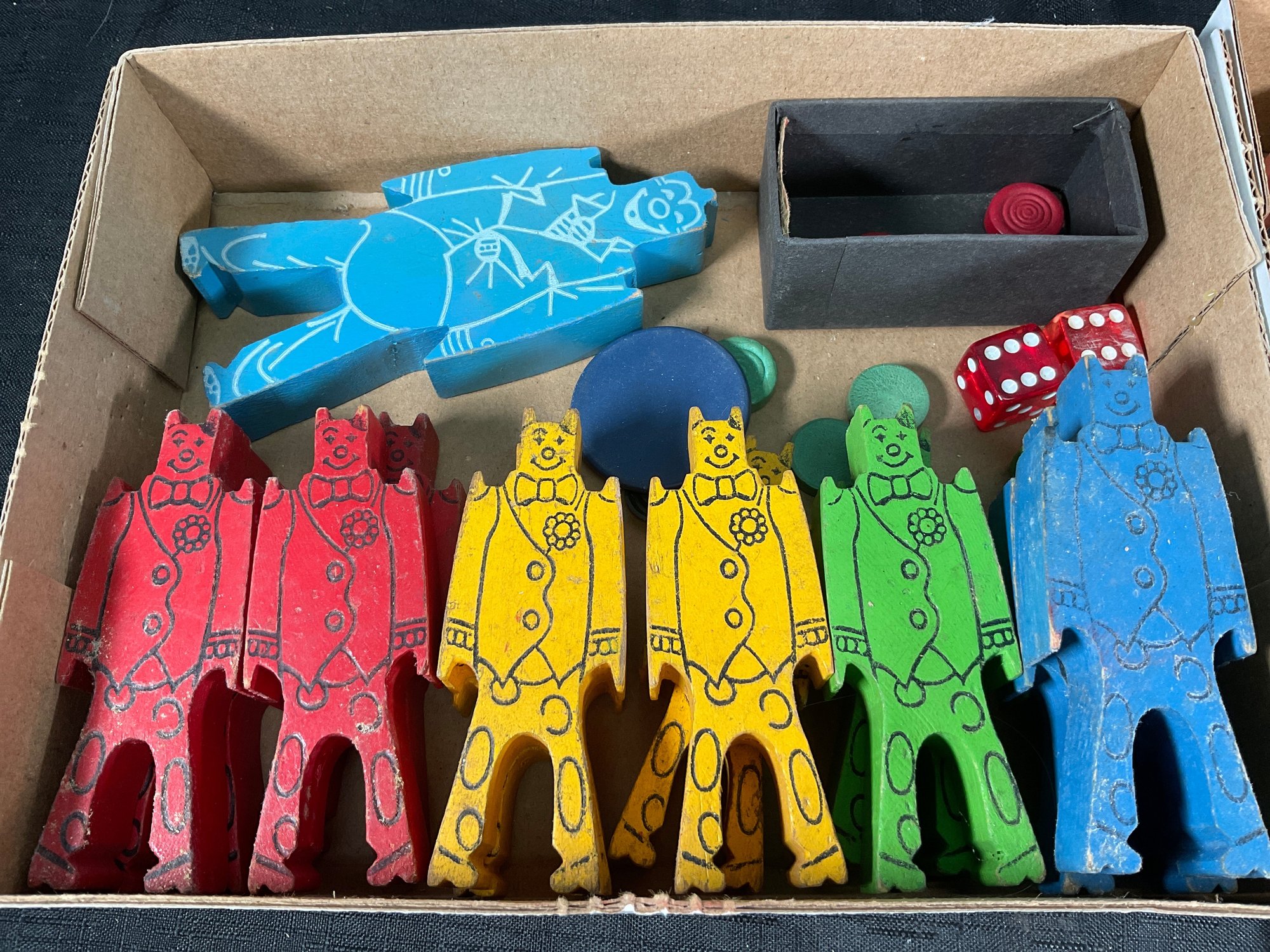 1940s - 1950s Wooden Stacking Clowns, Large And Small - Ref#Sc40 #17703 ...