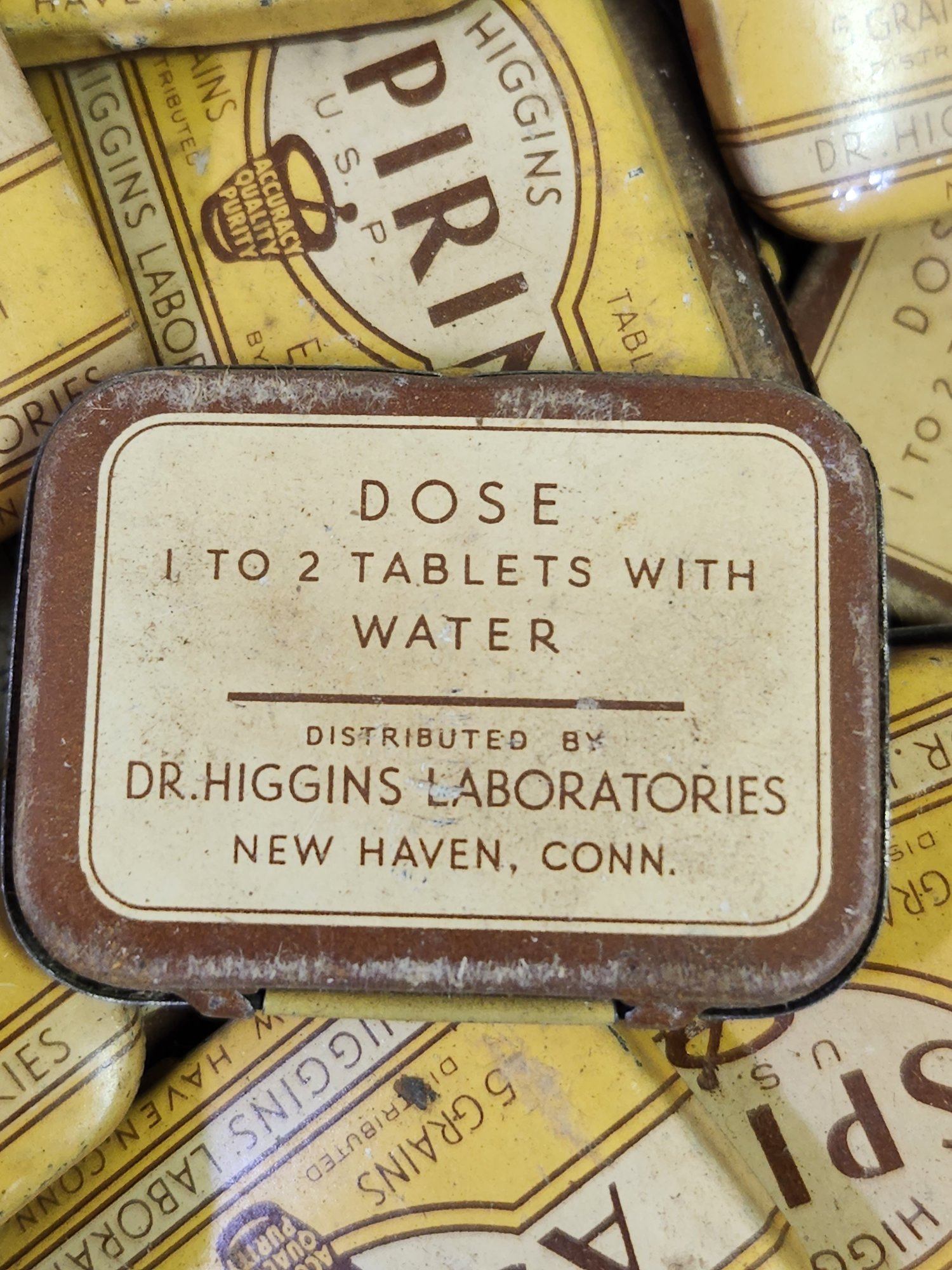LOT Of Vintage Asprin Tins, Dr. Higgins Laboratories, New Haven, CT ...