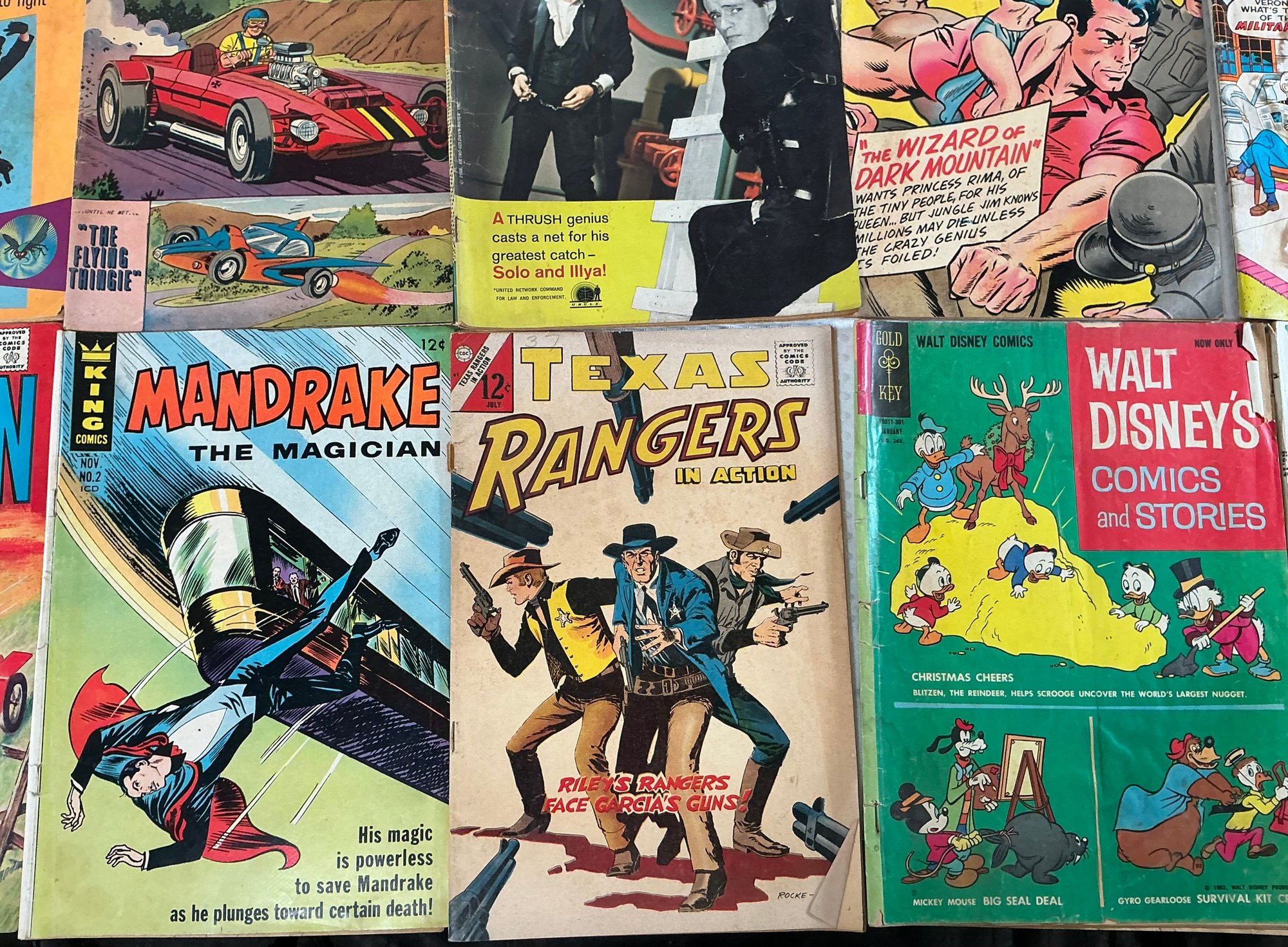 1966-68 23 Vintage Comicbooks, Archie, Texas Rangers, Walt Disney ...