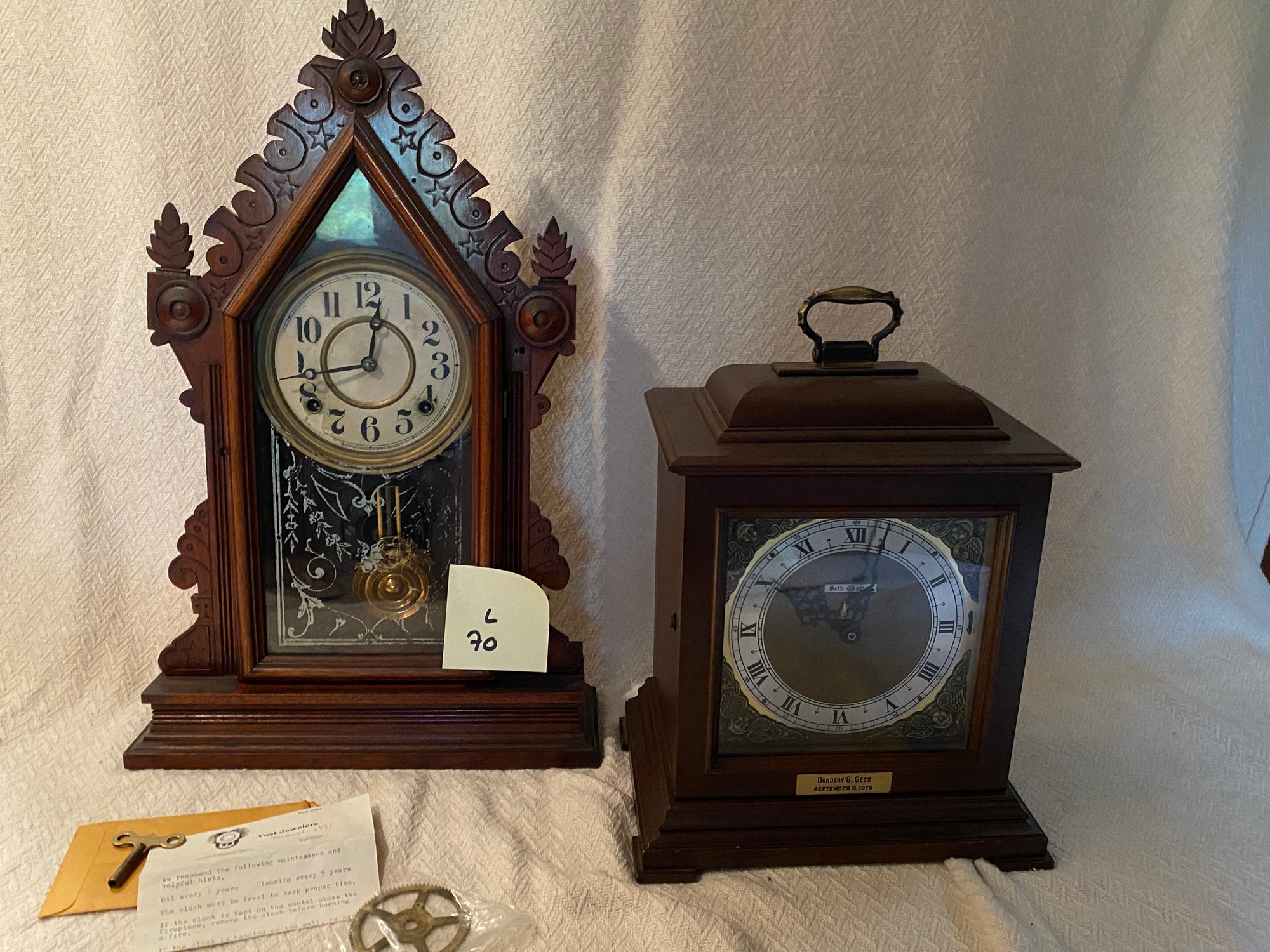 Vintage Wooden Table Top Clocks (2) #16618 | Auctionninja.com