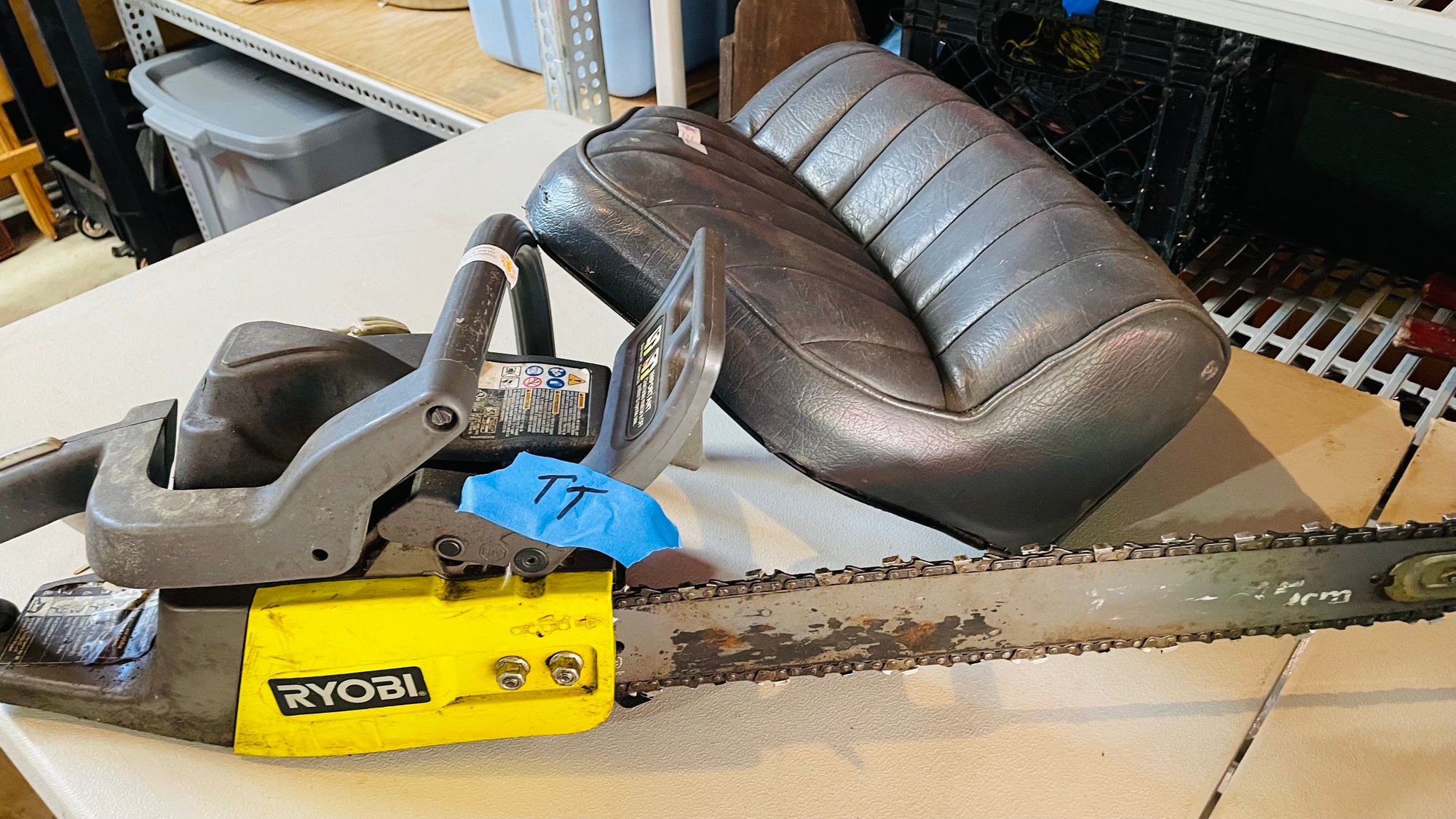 Ryobi Chain Saw And Tractor Seat #15089 | Auctionninja.com