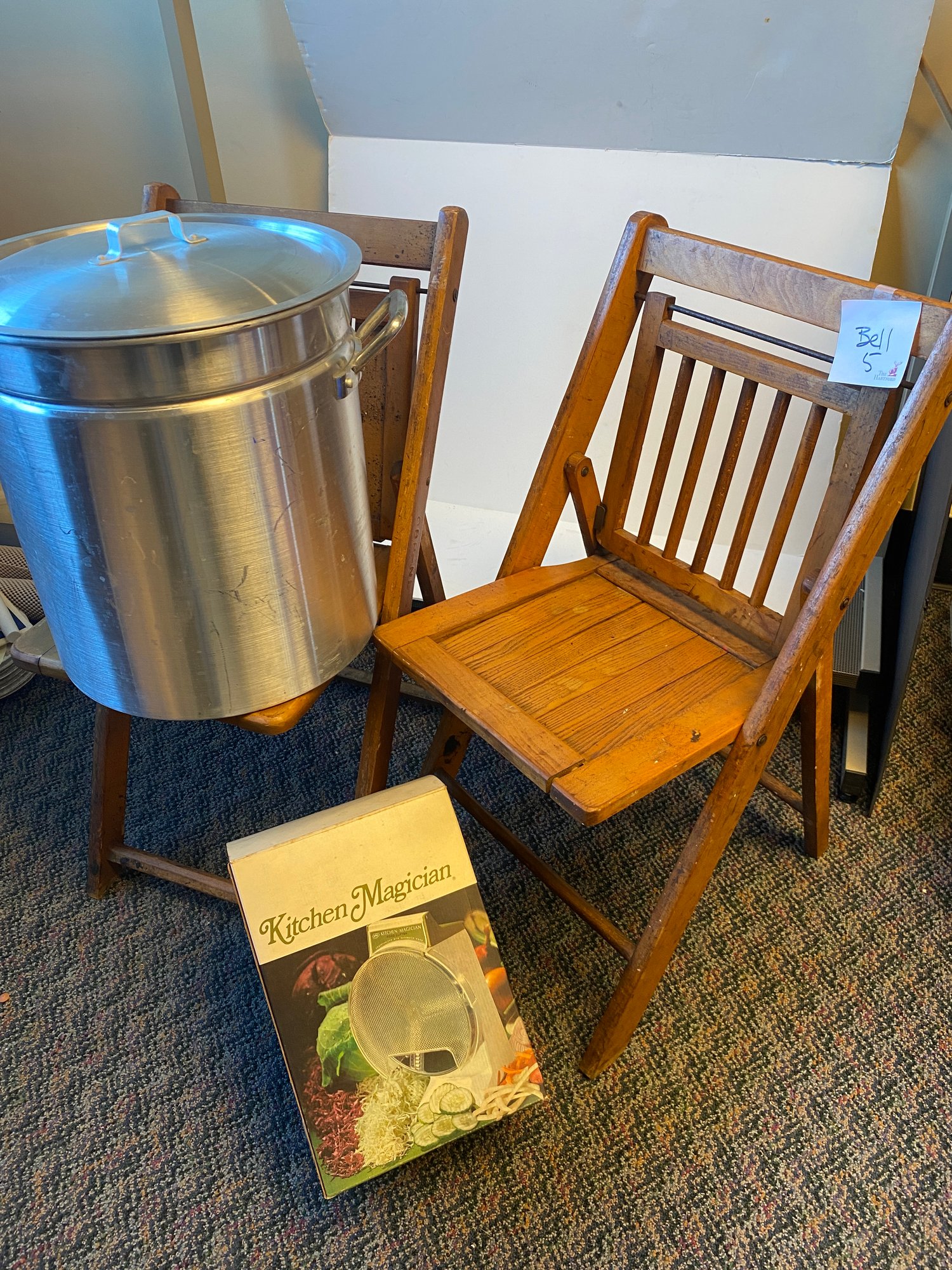 Supersize Stock Pot LOBSTER BOILING POT_2 Vintage Wooden Folding Chairs ...