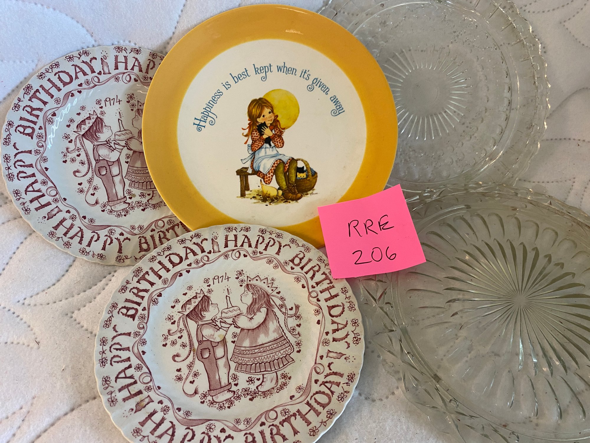 Happy Birthday Plates By Crownford China Co--Narma Sherman England ...