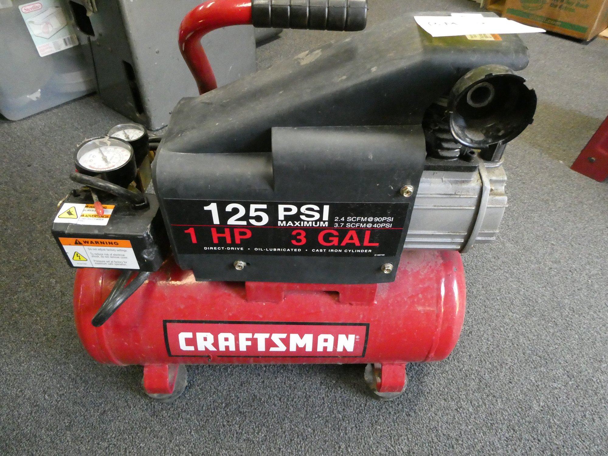 Craftsman Electric Air Compressor / 3Gal / 125PSI 1HP #7599 ...