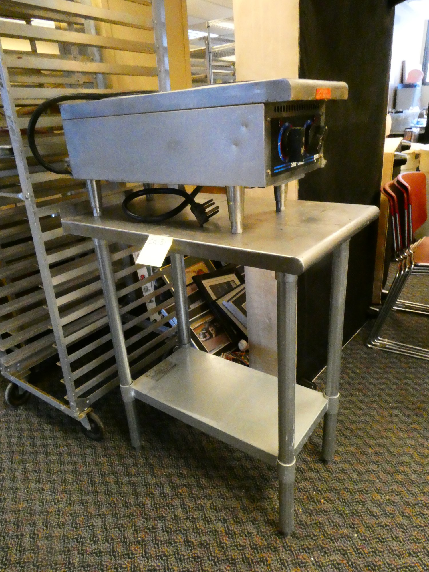 Star-max 2-burner Electric Stove On Stainless Steel Prep Table With ...