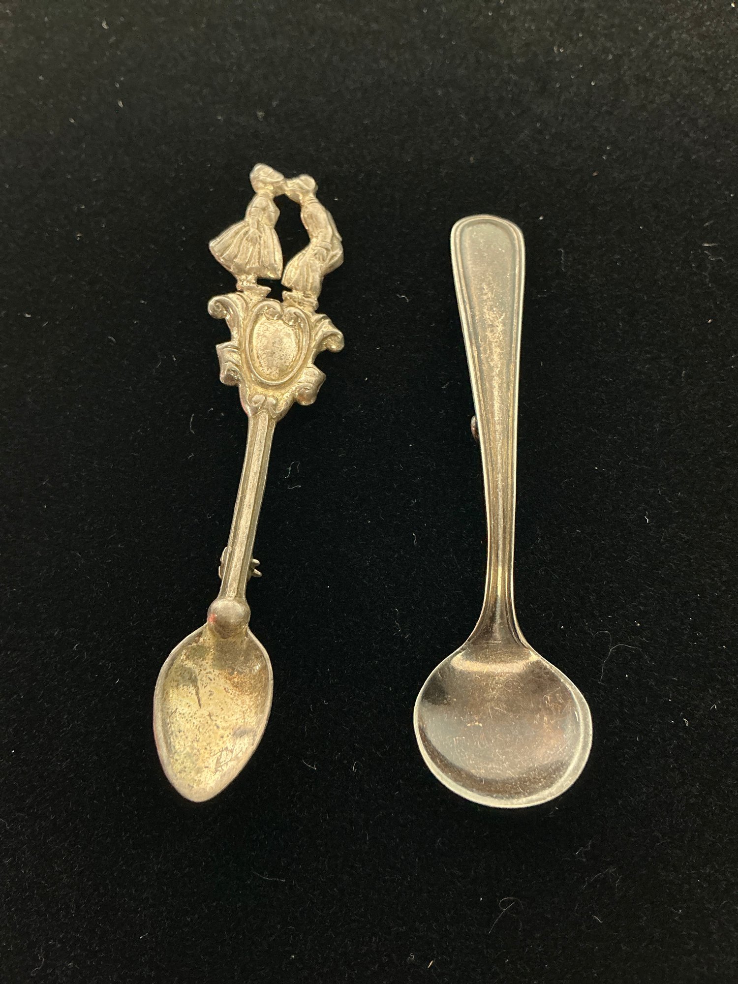 Two Silver Spoon Brooches Marked Sterling See Photos #24762 ...