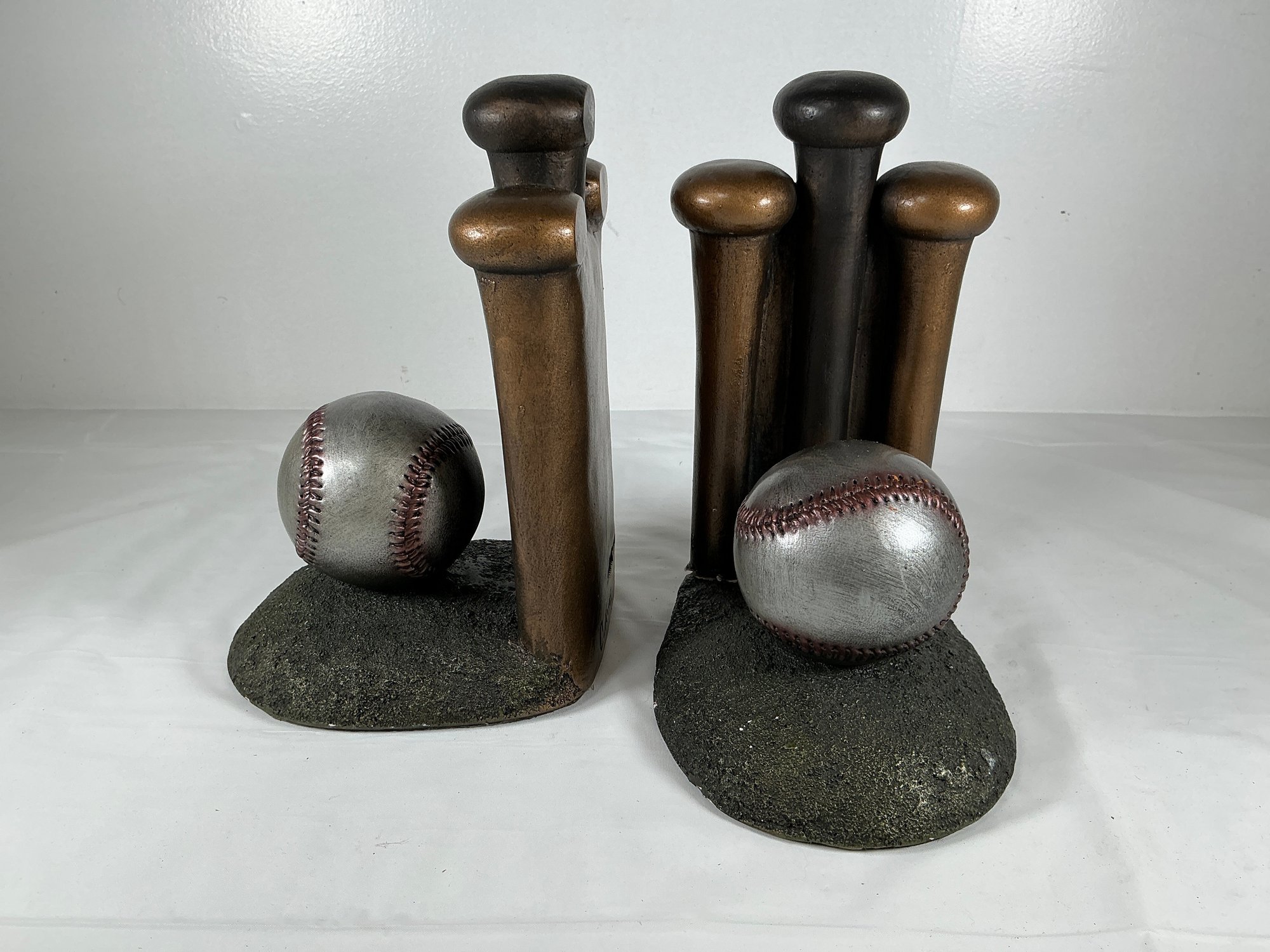 Austin Sculpture Baseball Bats And Ball Bookends - Signed, See Photos ...
