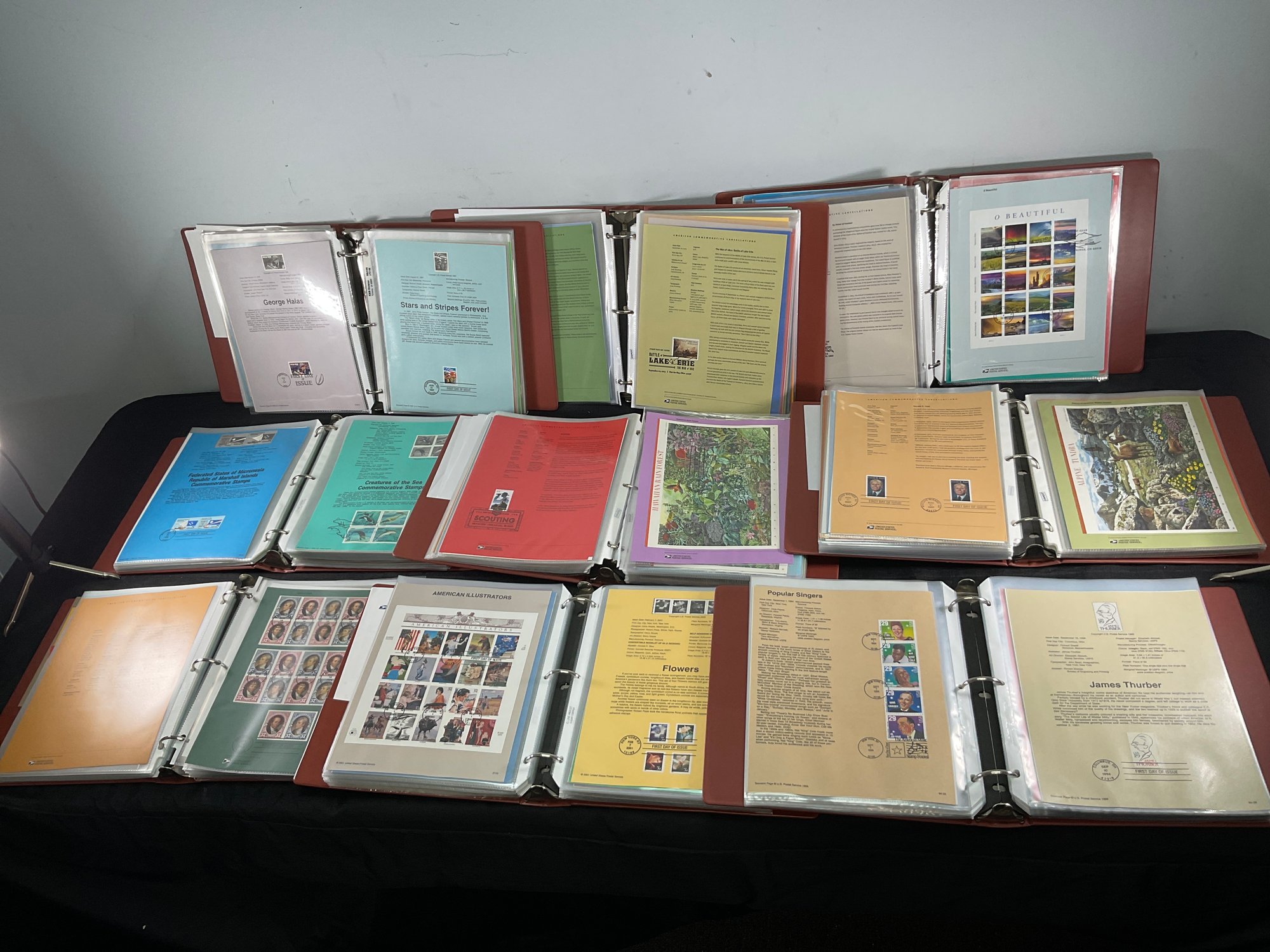 9 Binders USPS Stamp Collectors Souvenir Pages #15221 | Auctionninja.com