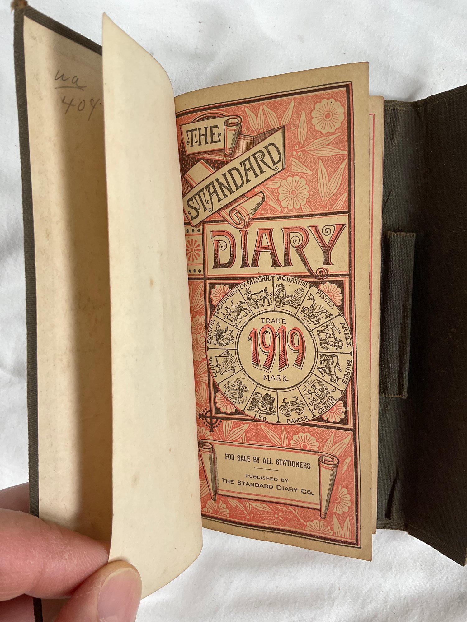 Antique 1919 Standard Diary, By The Standard Diary Co., 1919 Trademark ...