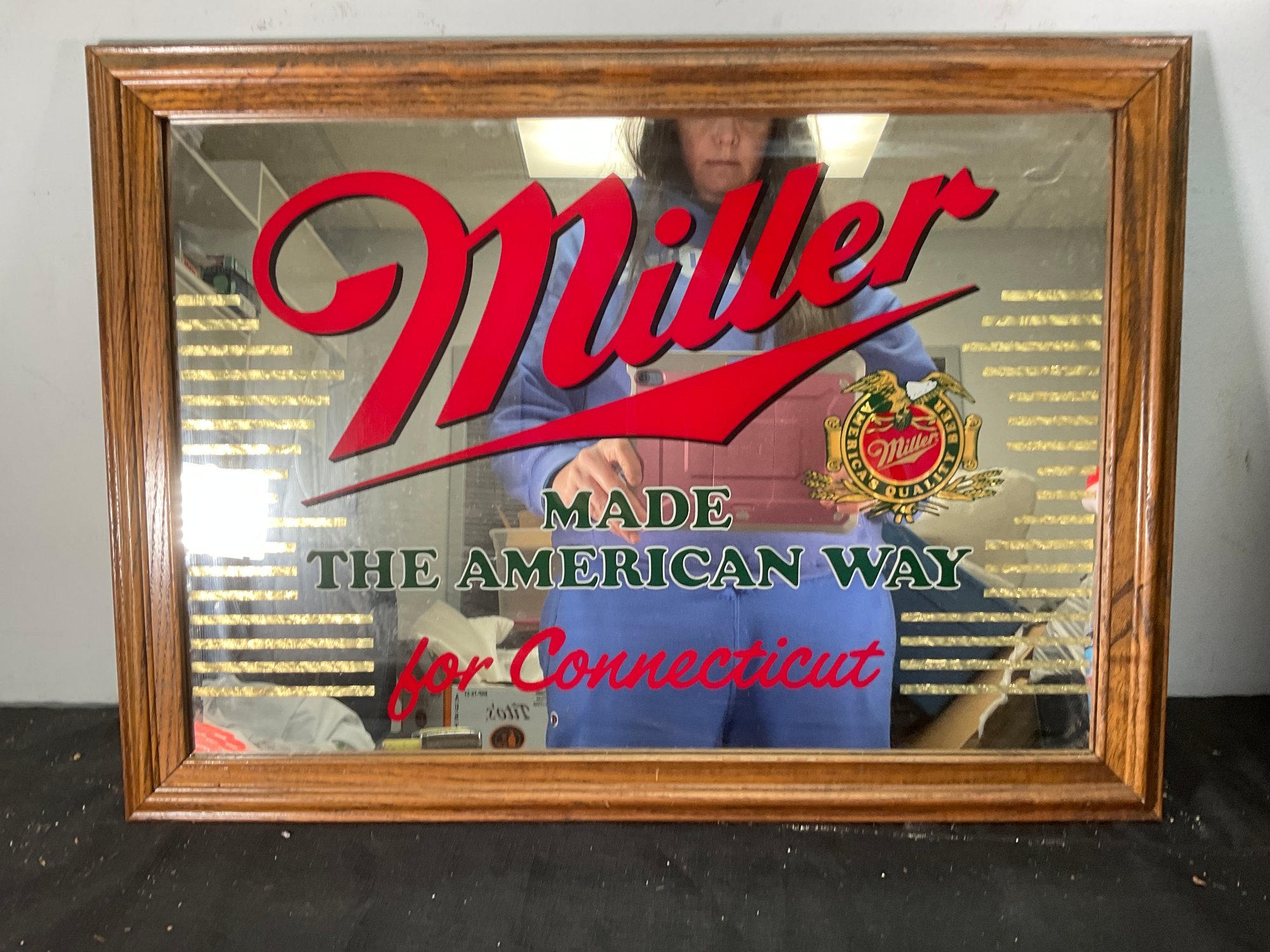 Miller Made The American Way For Connecticut Bar Mirror - 17 In X 23 In ...