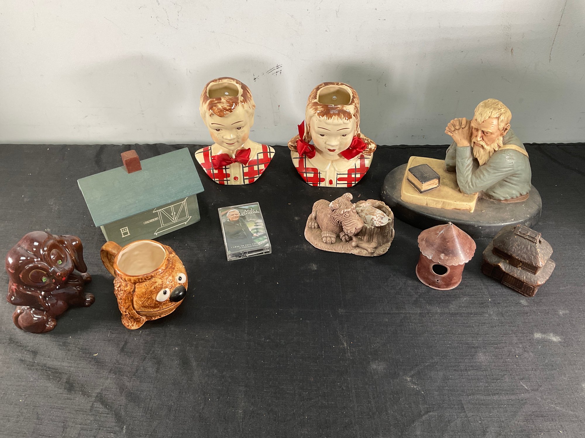 Mixed Lot - Vintage Hanging Children, Praying Man, Muppet Mug, Sad Dog ...