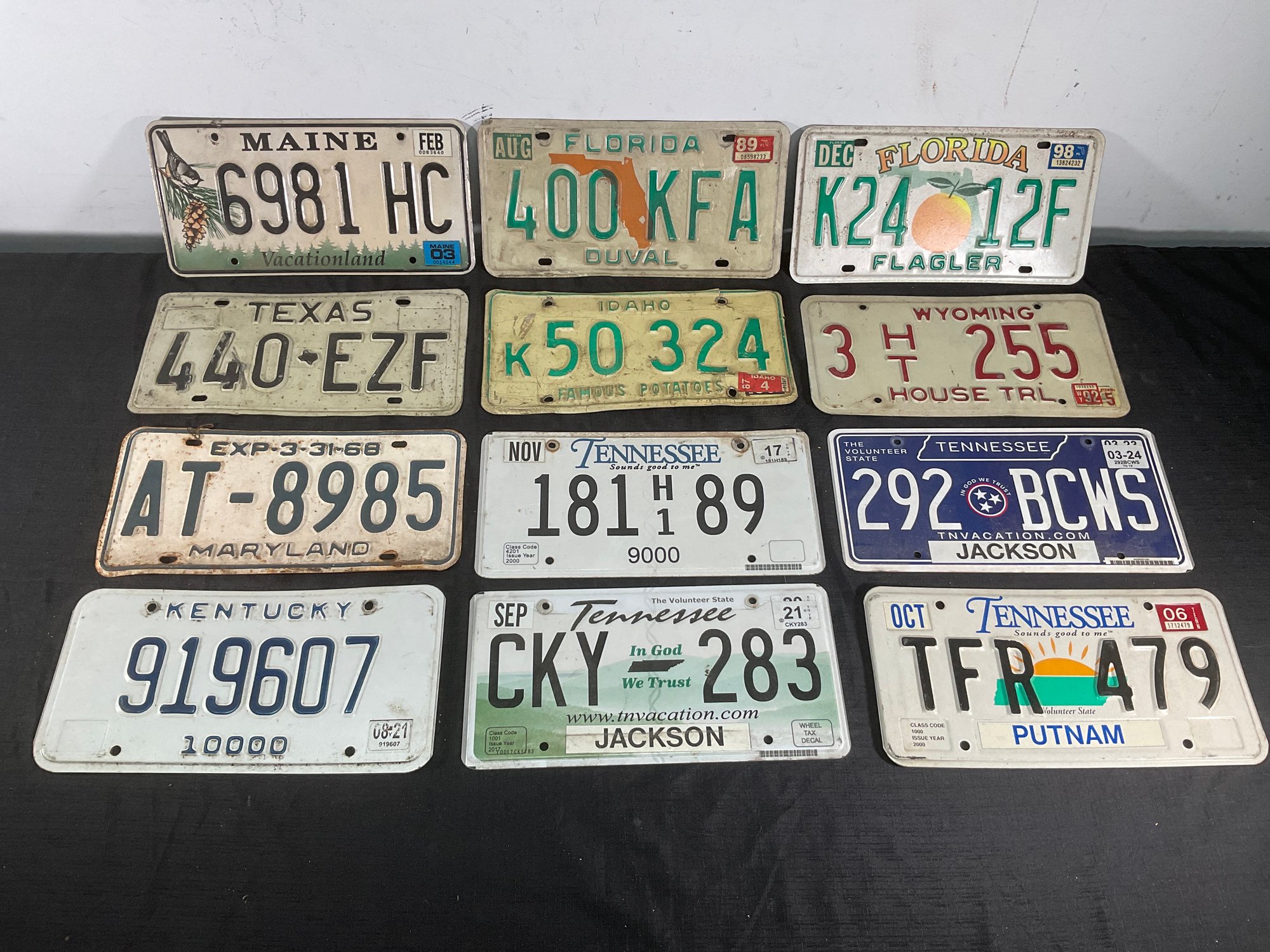 12 License Plates, Various States And Years - See Photos - Ref#Gt24 ...