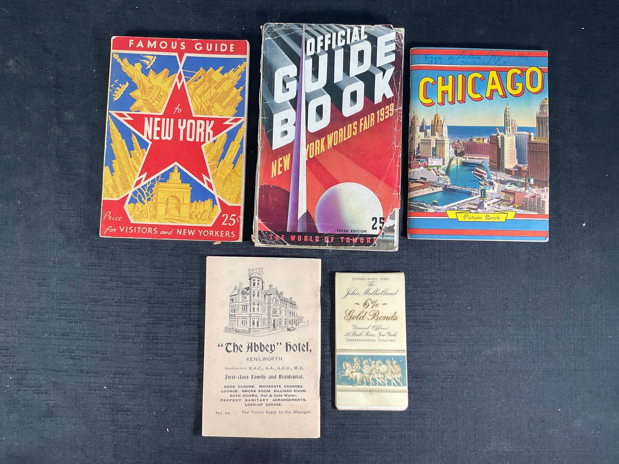 5 Vintage Books - Famous Guide New York, 1939 New York World's Fair ...