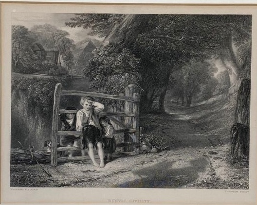 W. Collins "Rustic Civility" Etching On Paper #10684 | Auctionninja.com