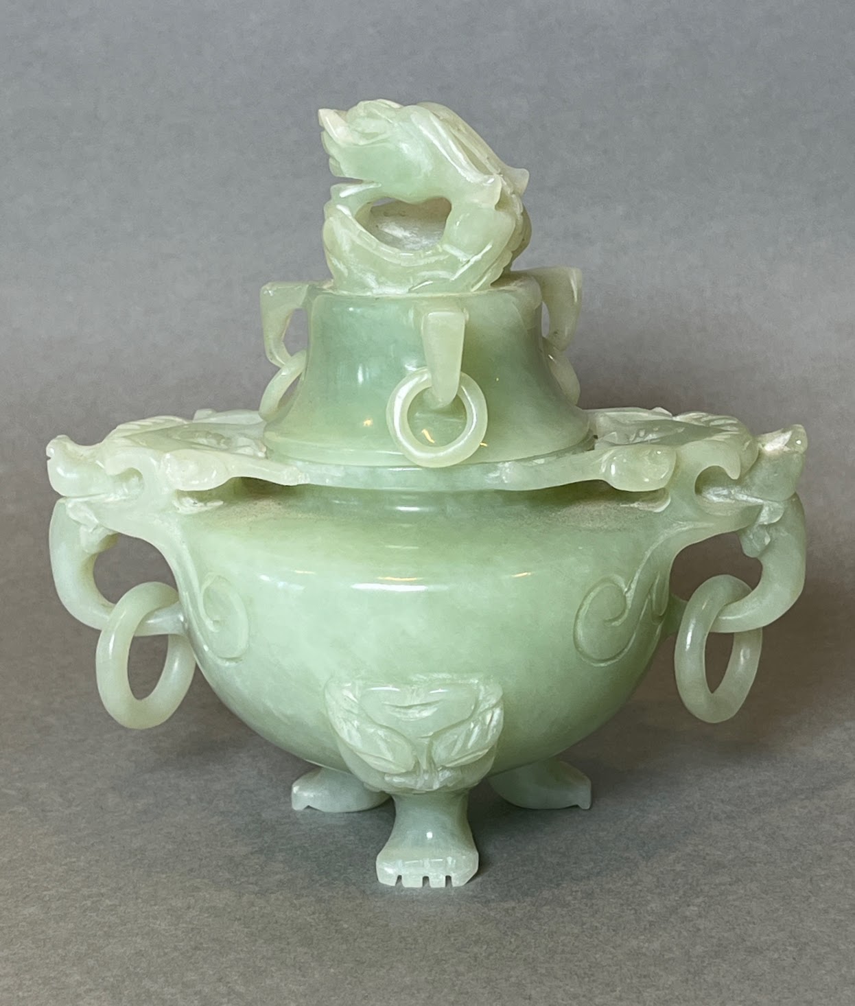 Chinese Carved Stone Censer Or Incense Burner, Probably Bowenite #10362 ...