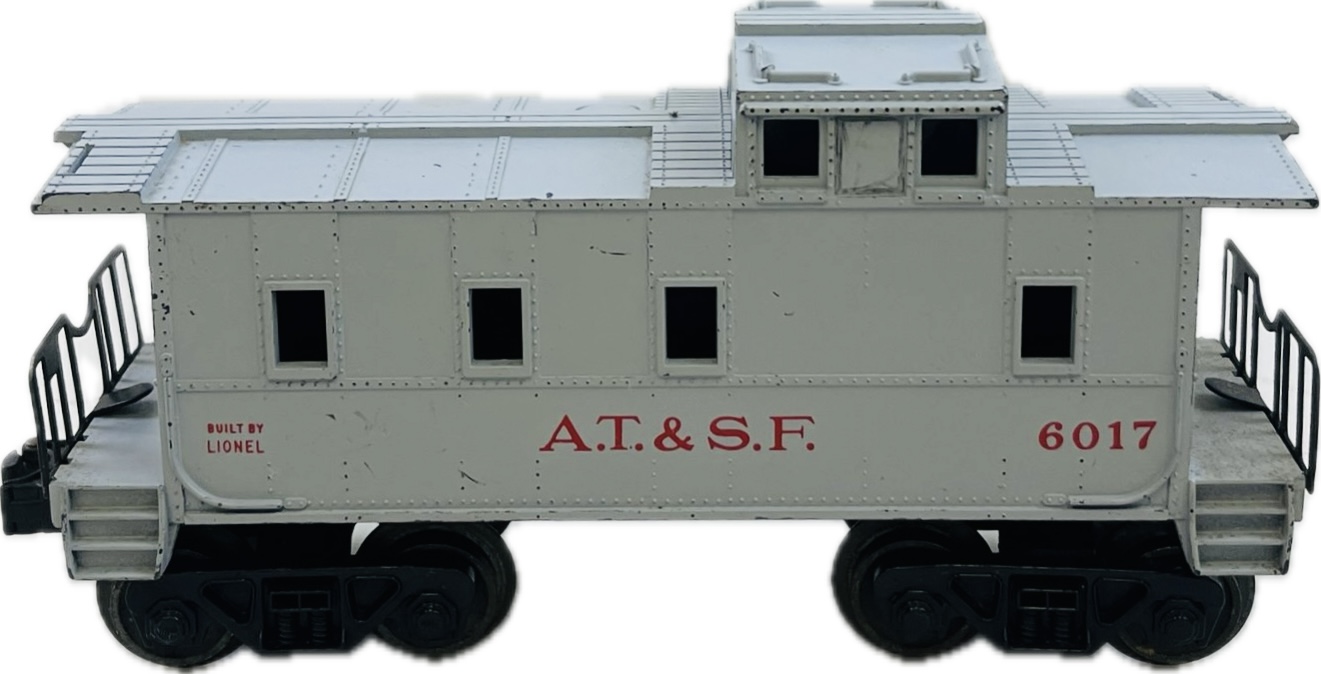 Vintage Lionel 6017 Gray Atsf Caboose (painted Grey W/ Red Lettering ...