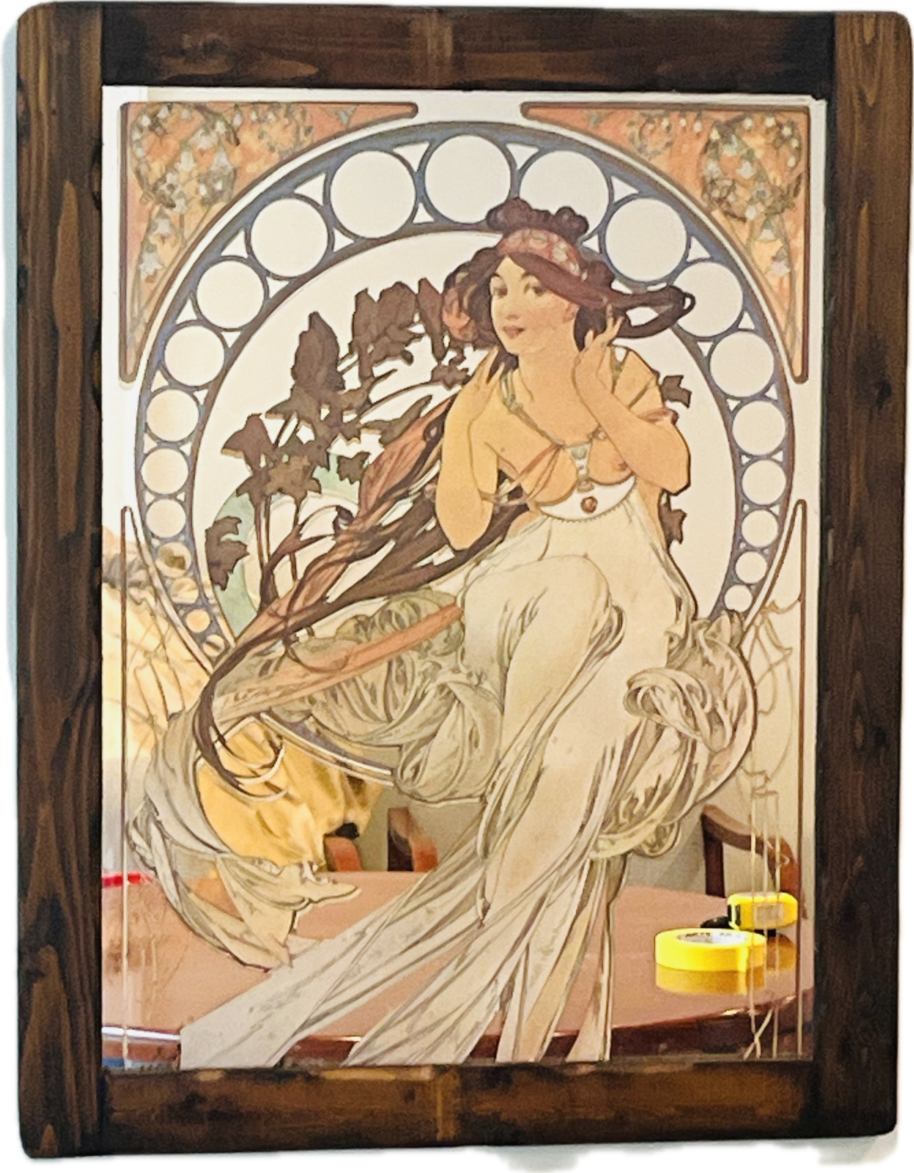 Vintage Mirror - Alphonse Mucha Art Nouveau Image On Mirror #27437 ...