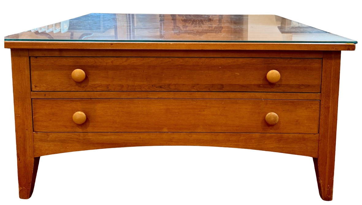 Ethan Allen Double Sided Cherry Coffee Table #32170 | Auctionninja.com