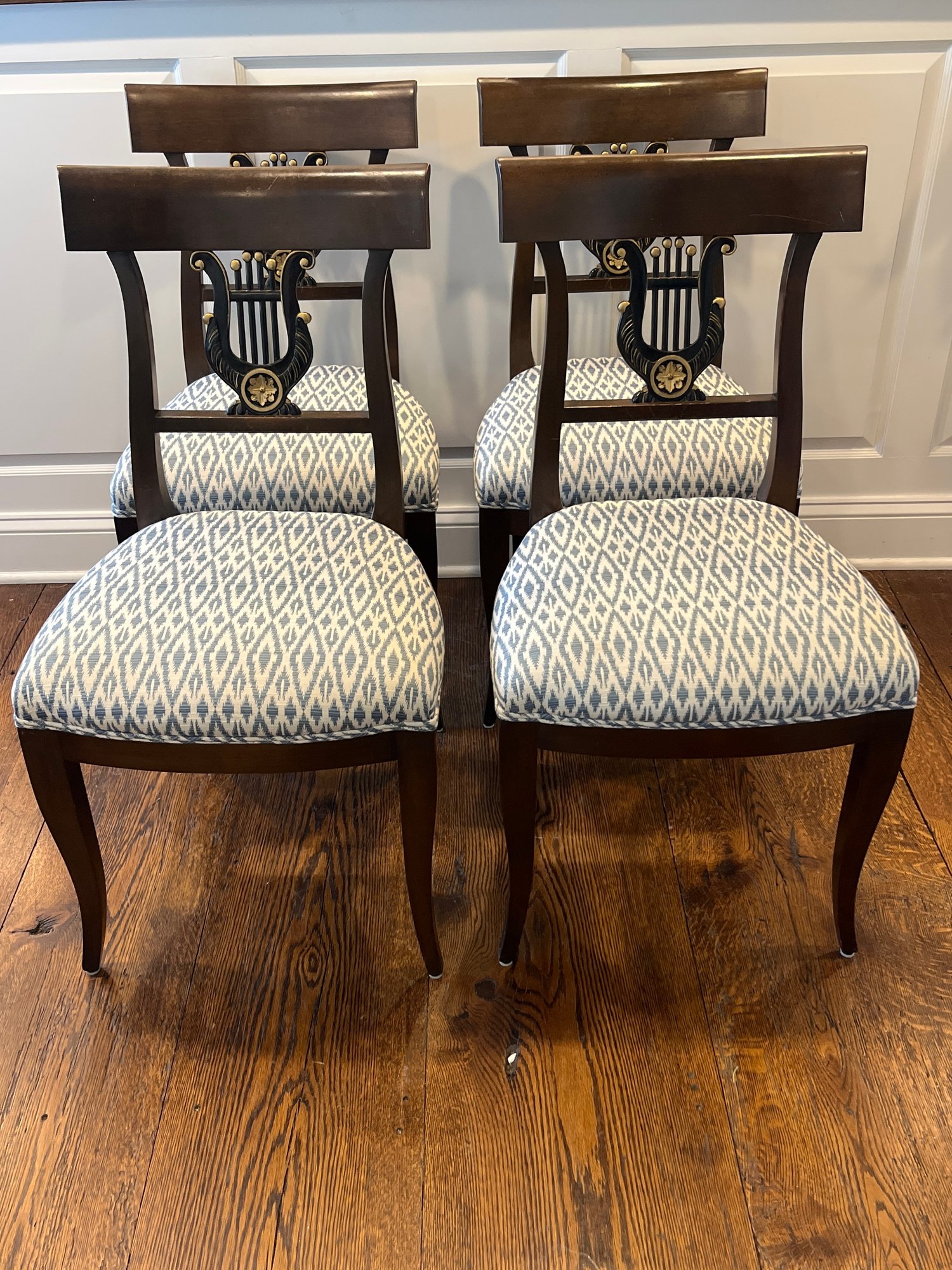 Neoclassical Style Lyre Back Chairs With Splayed Feet #33932 ...