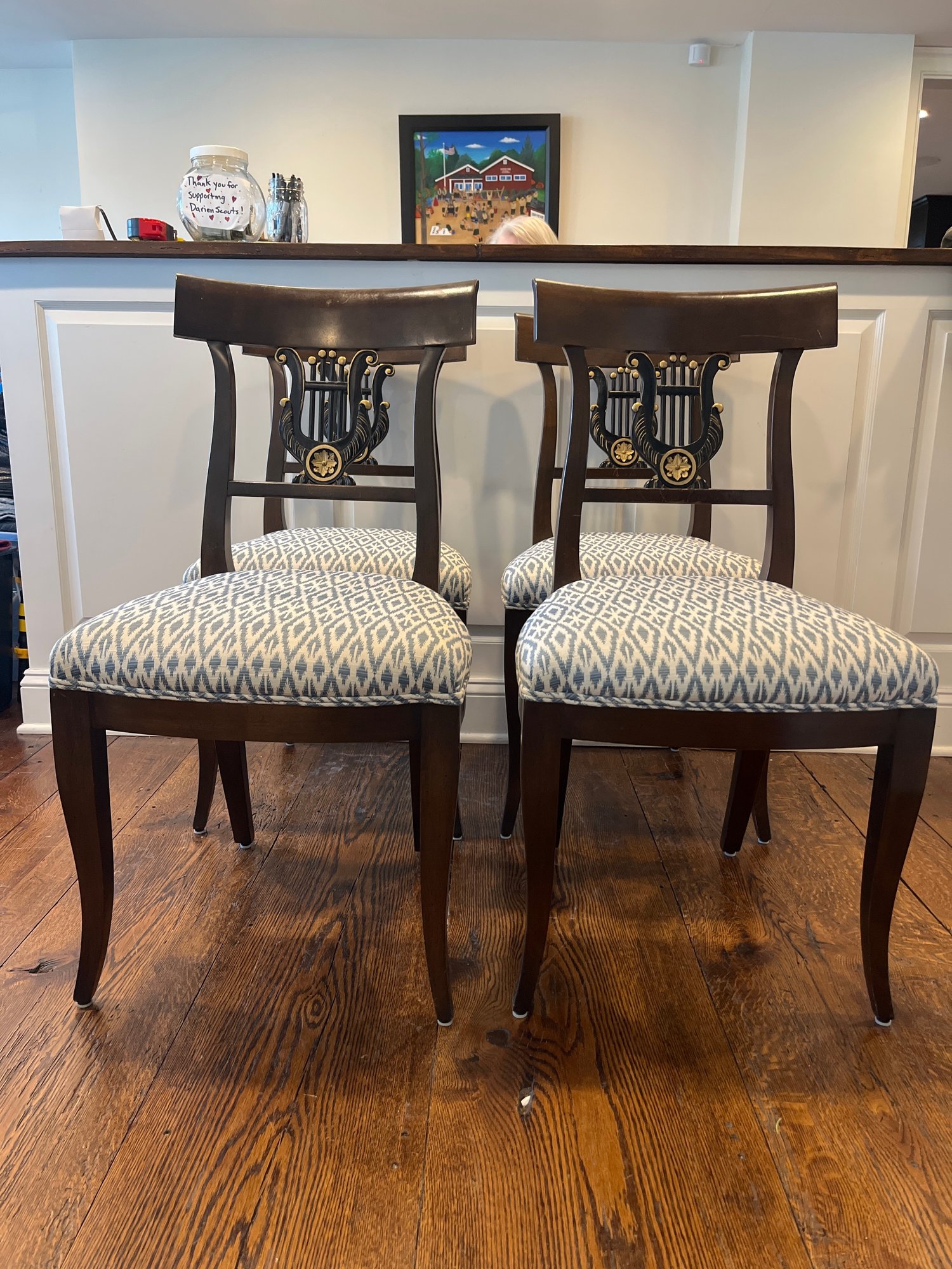 Neoclassical Style Lyre Back Chairs With Splayed Feet #33932 ...