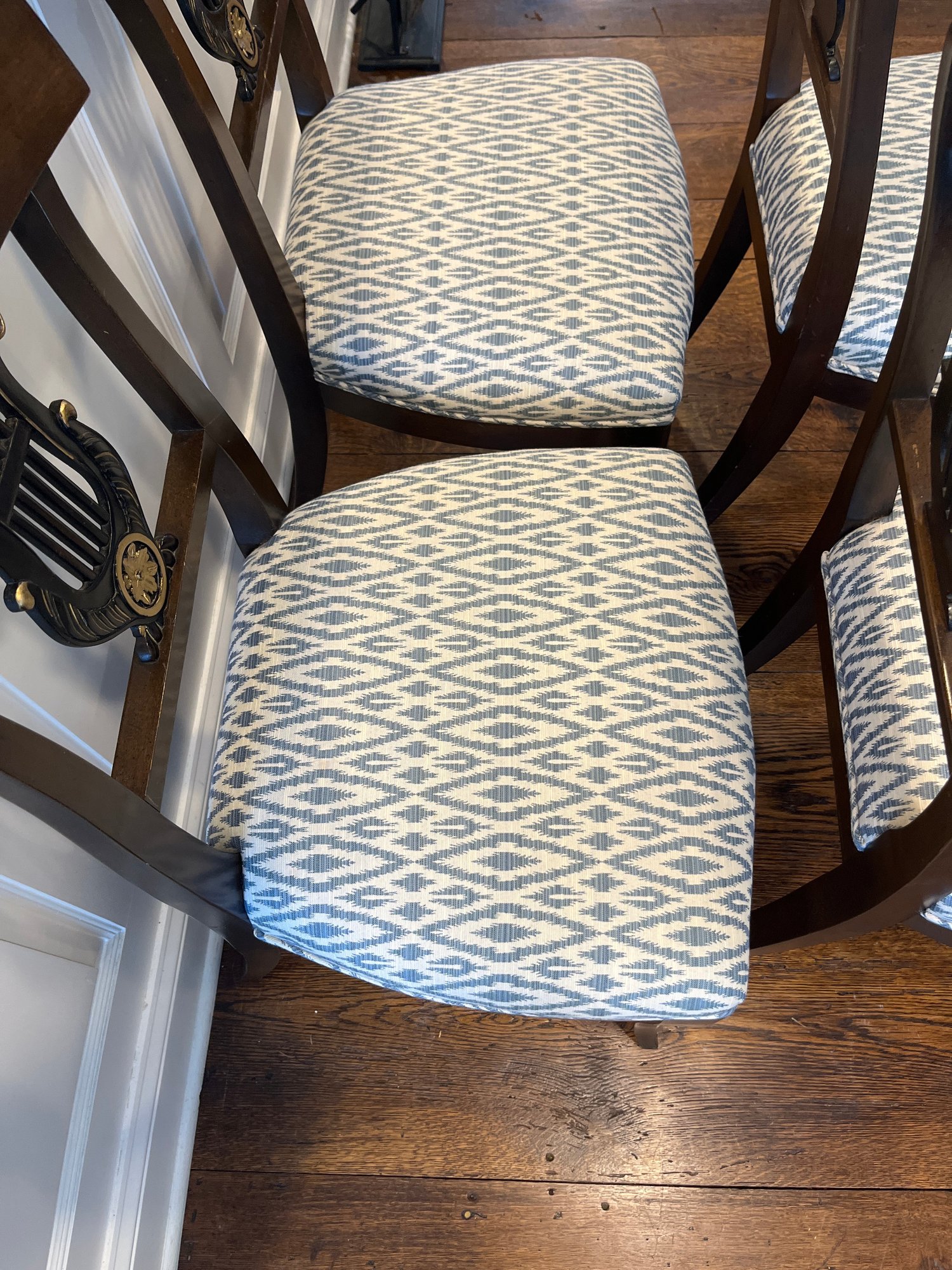Neoclassical Style Lyre Back Chairs With Splayed Feet #33932 ...