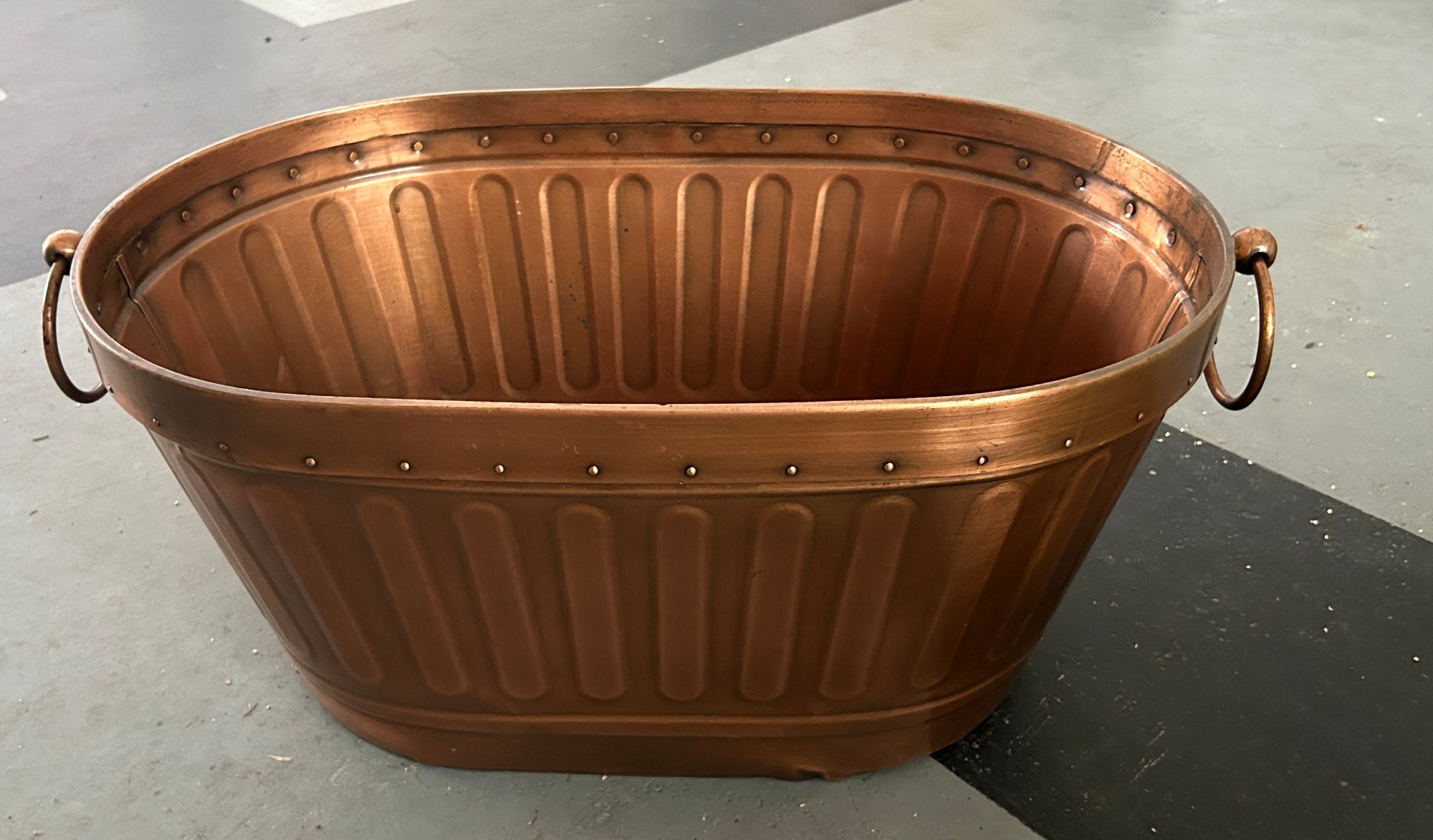 Copper Boiler Laundry Wash Wood Newspaper Storage #6399 | Auctionninja.com