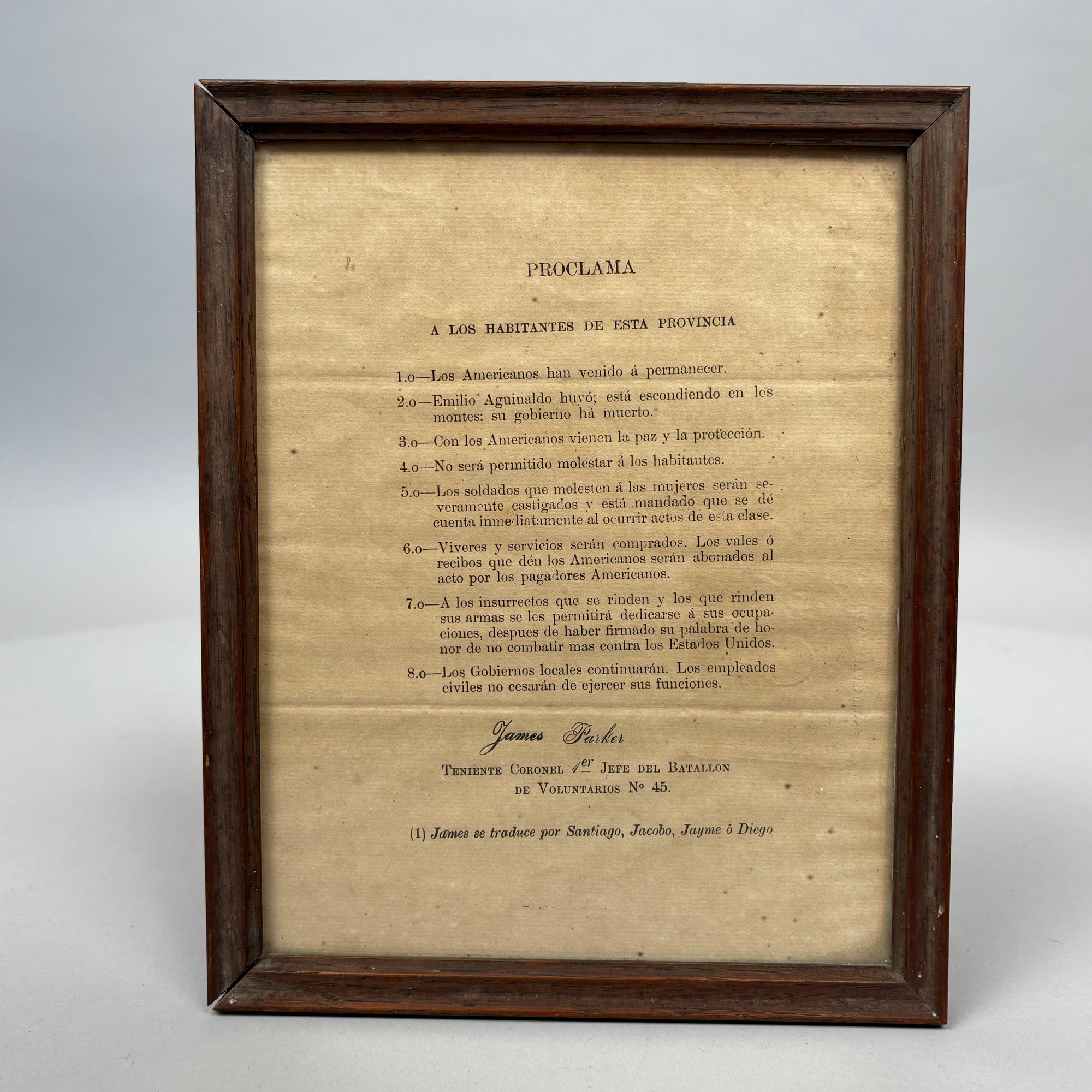 Philippine-American War Proclamation Written By Lieutenant Colonel ...