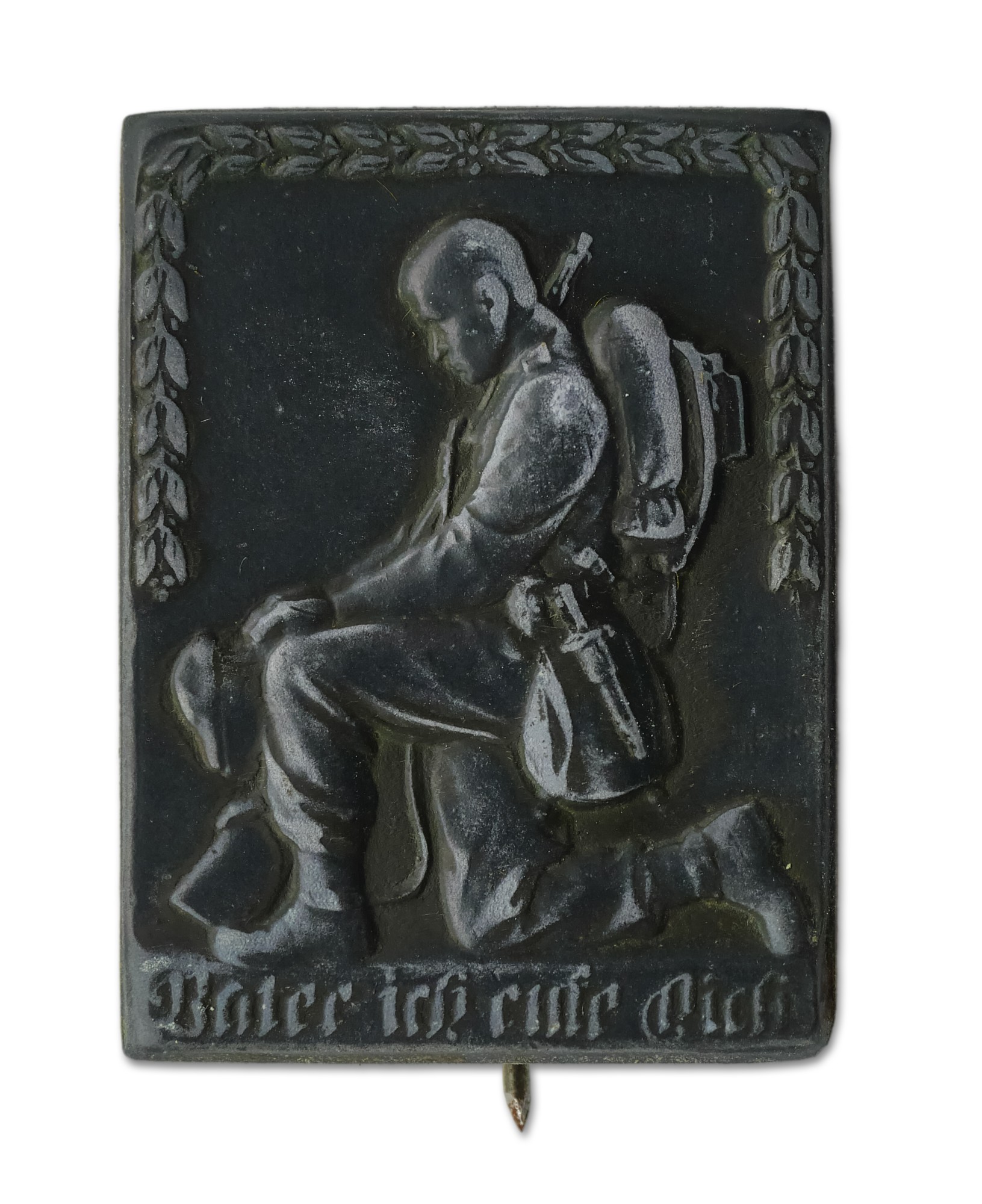 WWI German Vater Ich Rufe Dich Soldiers Prayer Badge Kneeling Soldier ...